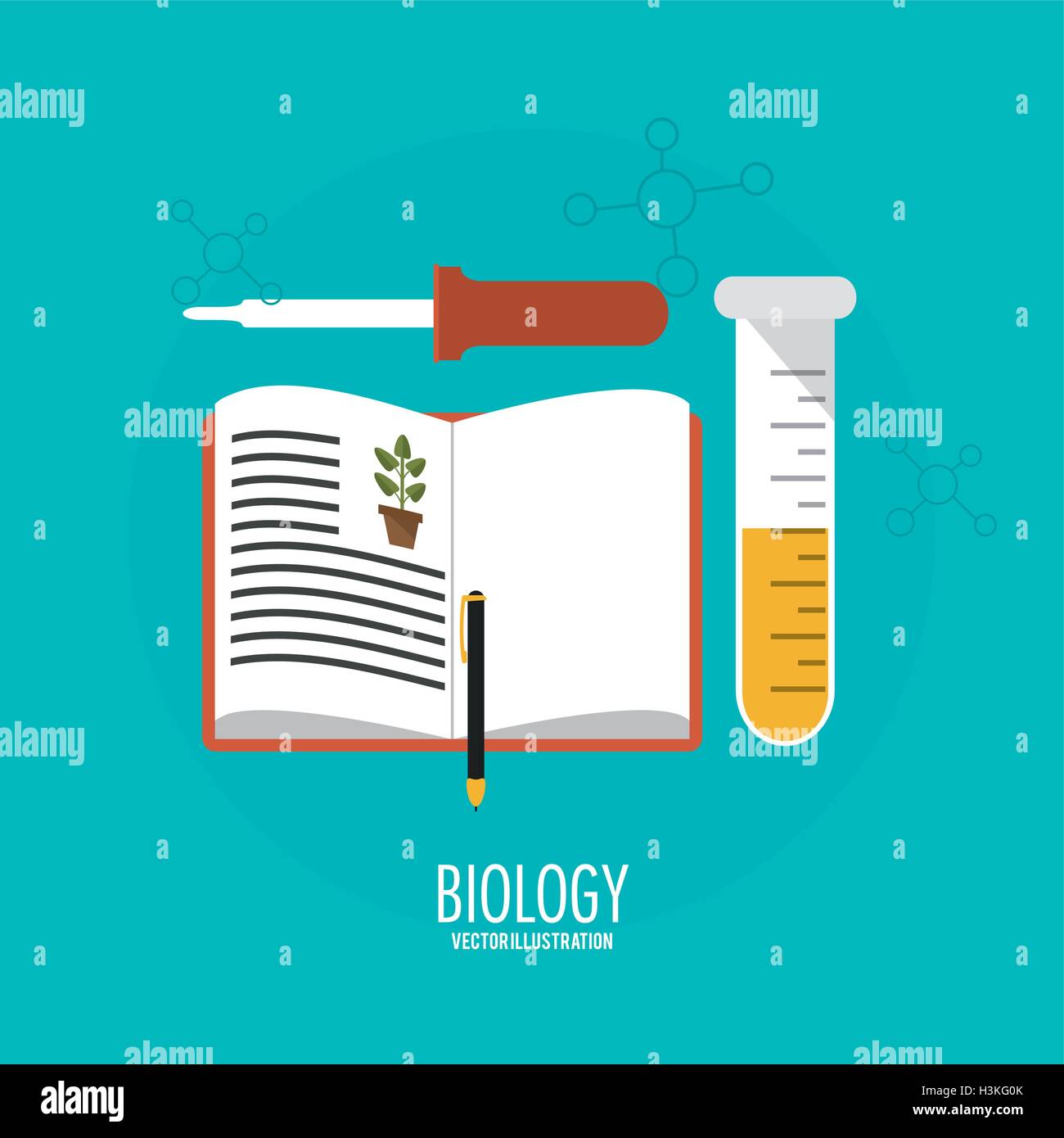 Biology design. Lab icon. Flat illustration, vector Stock Vector Image ...