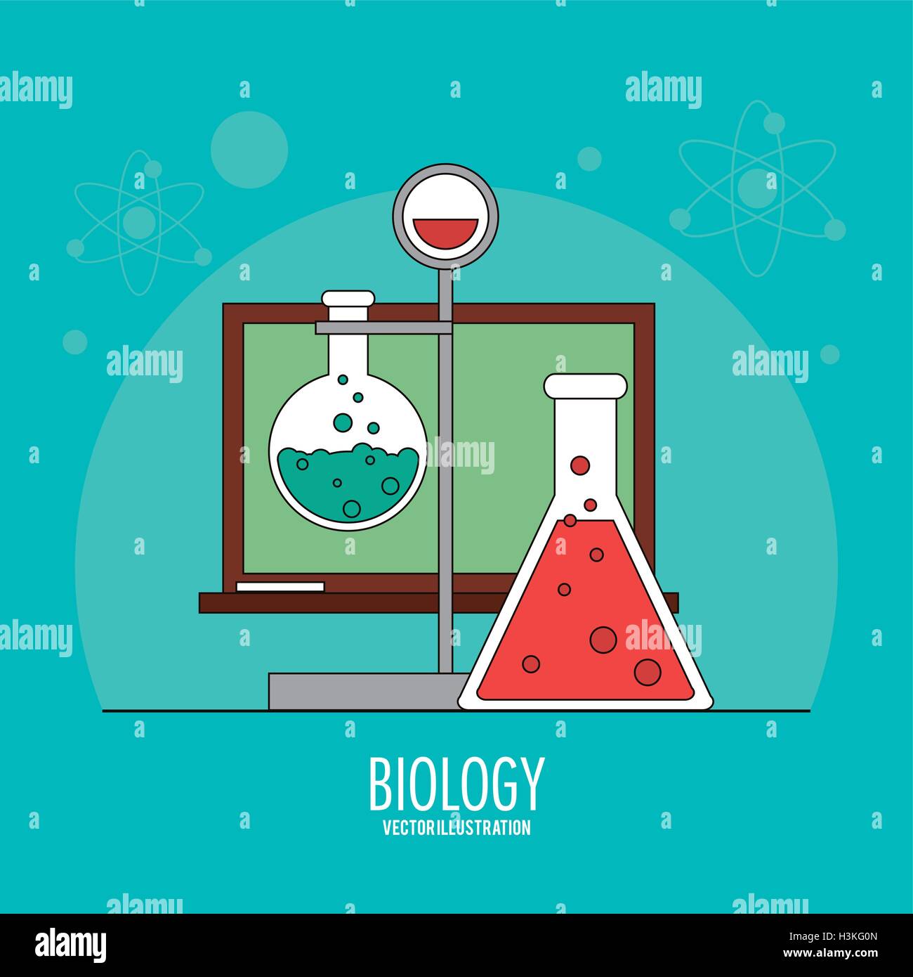 Biology design. Lab icon. Flat illustration, vector Stock Vector Image ...