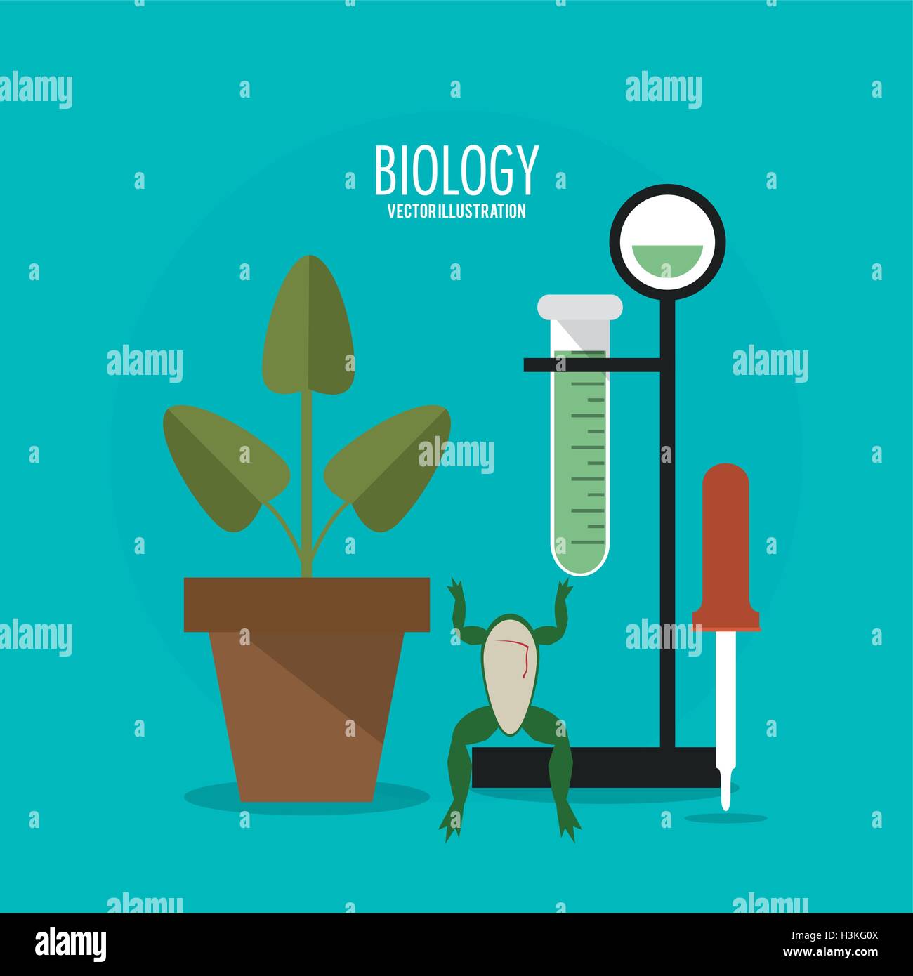 Biology design. Lab icon. Flat illustration, vector Stock Vector Image ...