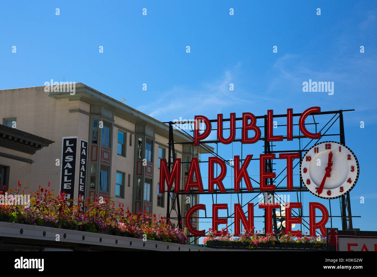 Seattle public market sign hi-res stock photography and images - Alamy