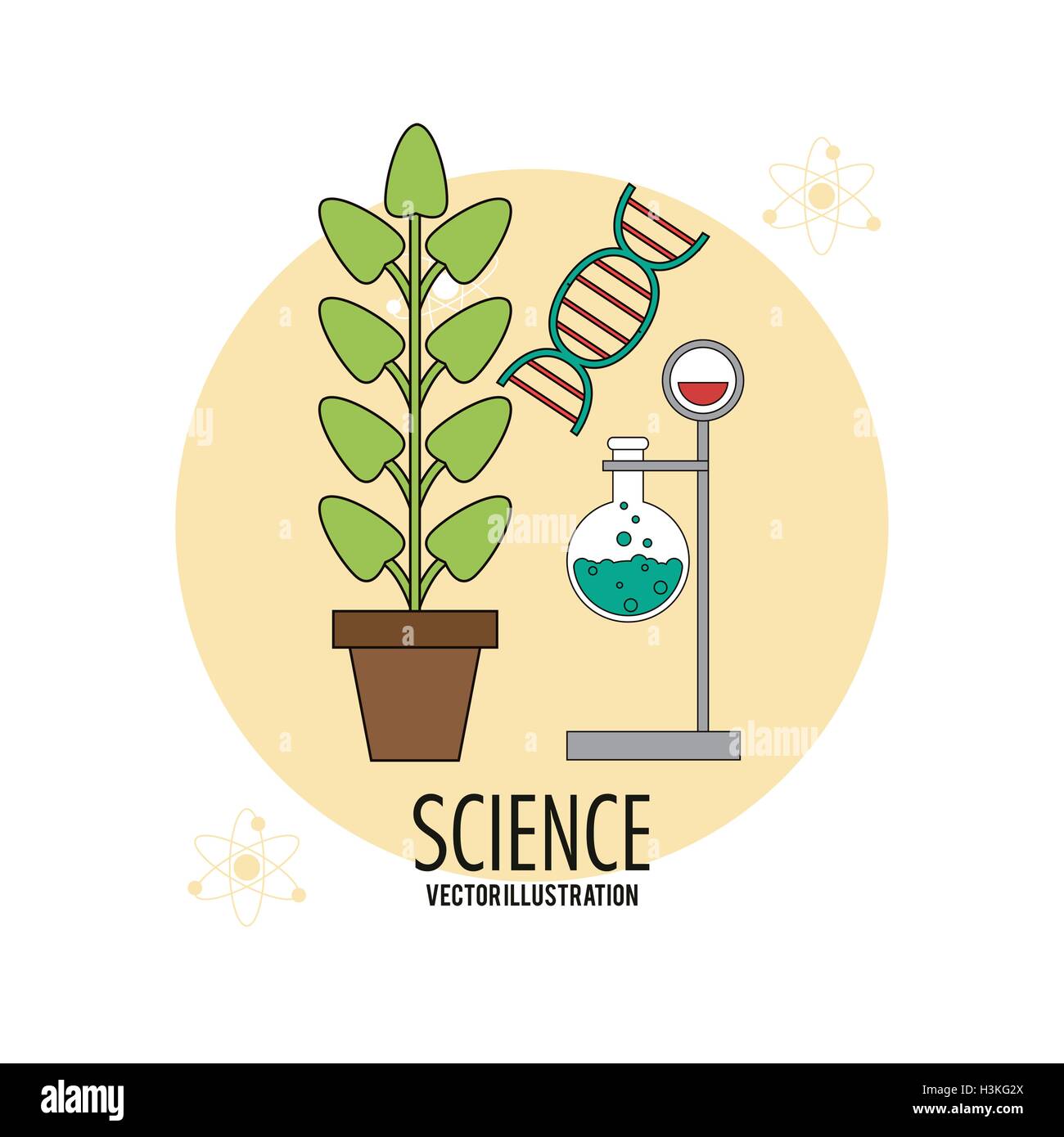 Biology design. Science icon. Flat illustration, editable vector Stock ...