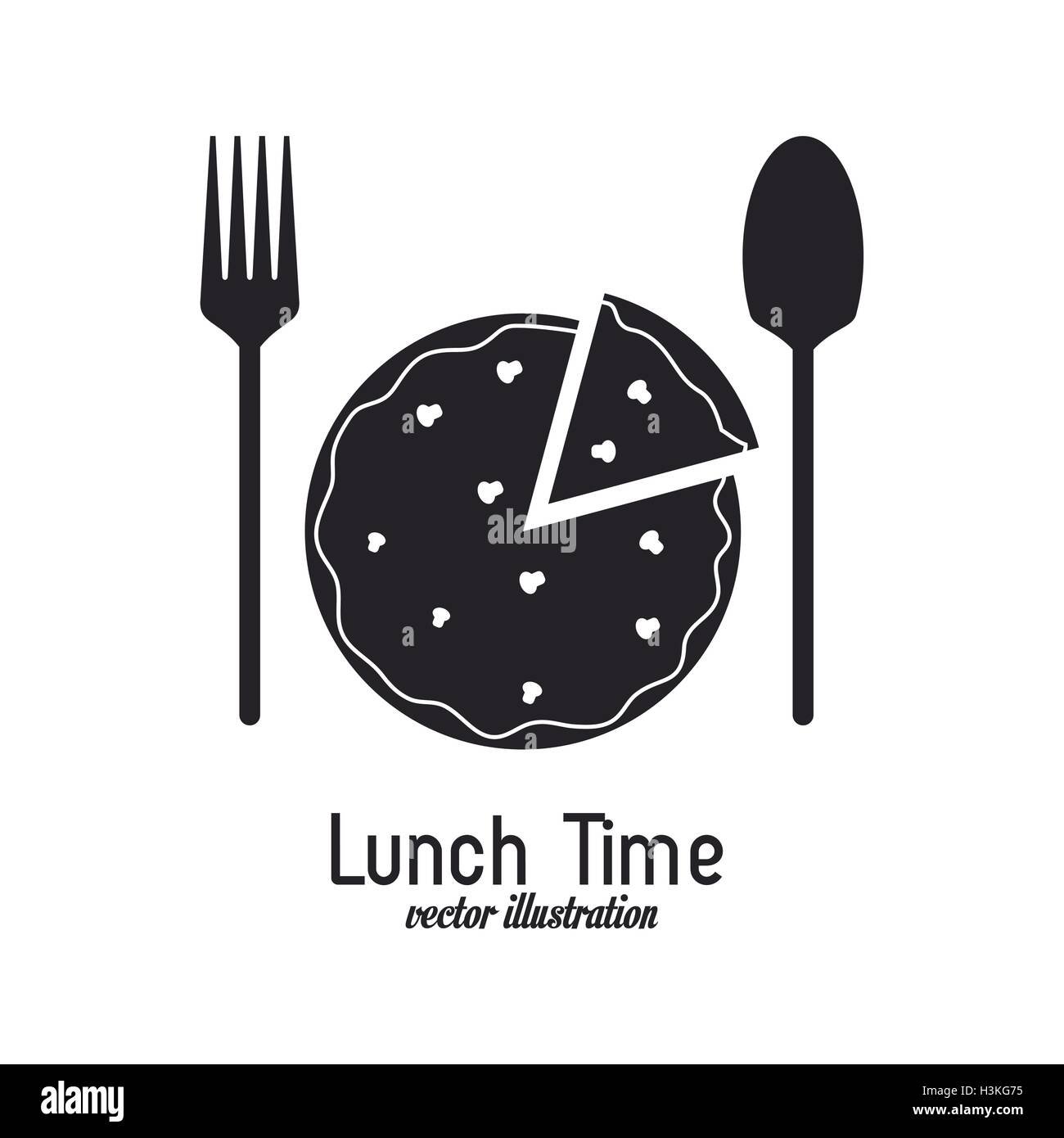 Lunch time design. Menu icon. Flat illustration , editable vector Stock ...