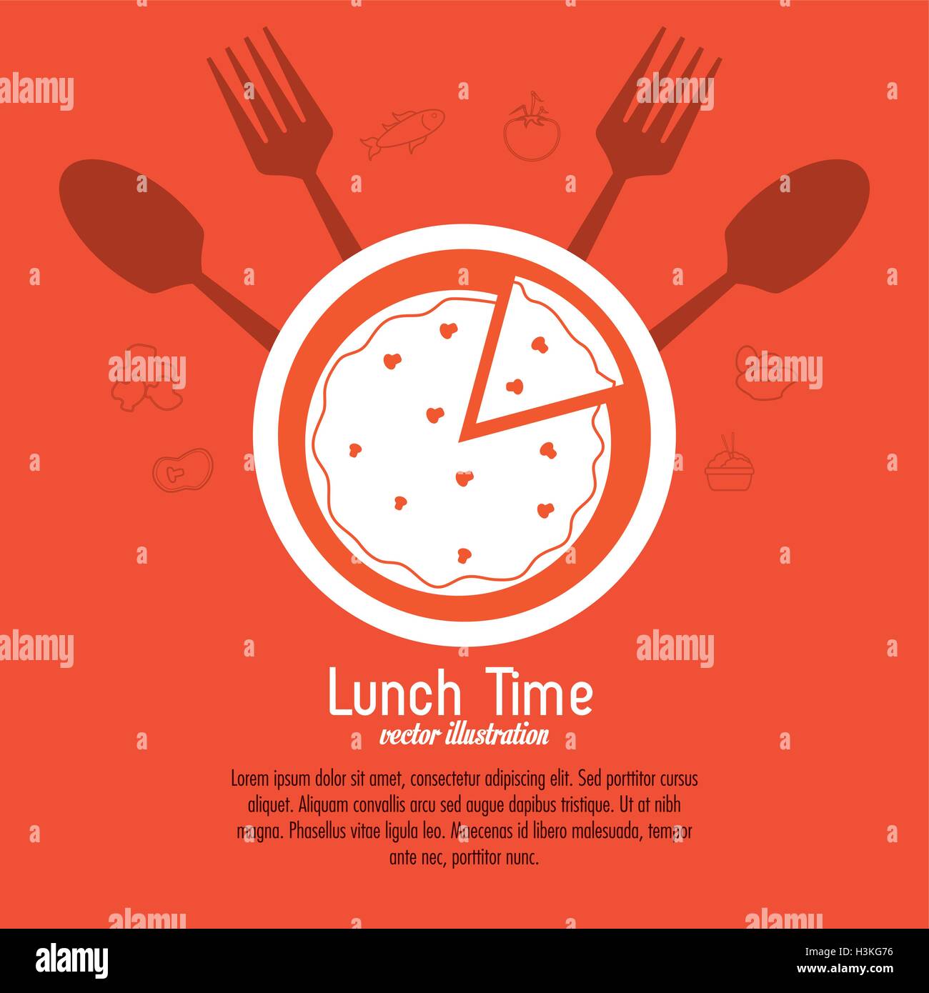 Lunch time design. Menu icon. Flat illustration , editable vector Stock ...
