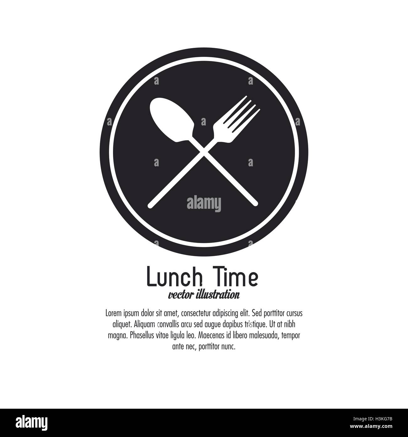Lunch time design. Menu icon. Flat illustration , editable vector Stock ...
