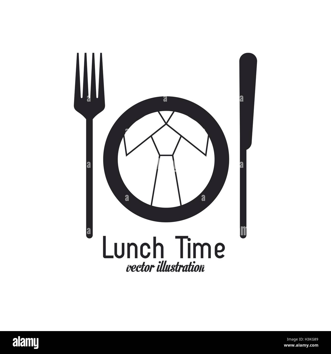 Lunch time design. Menu icon. Flat illustration , editable vector Stock ...
