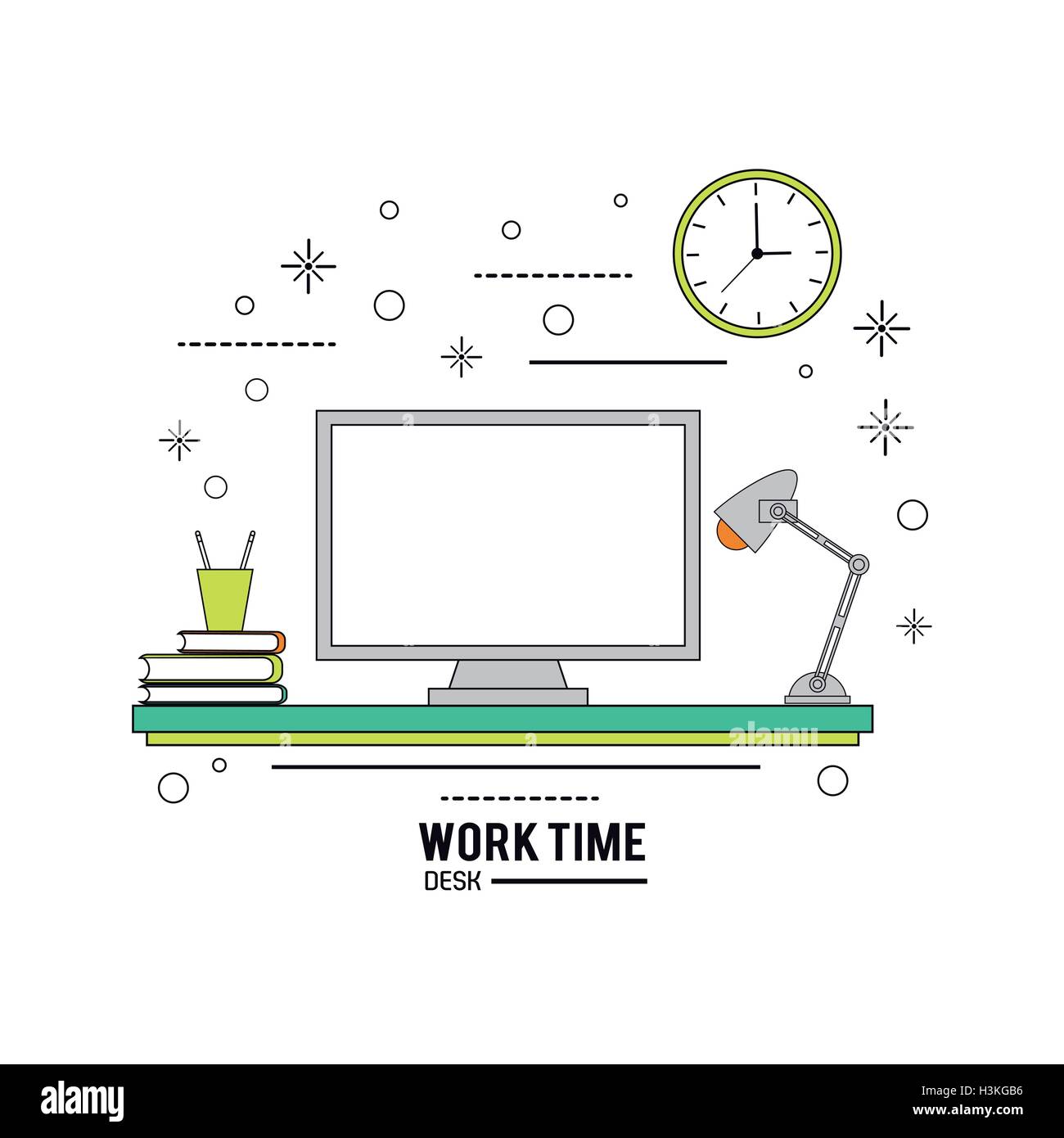 Work time design. Office icon. Colorful illustration Stock Vector Image ...