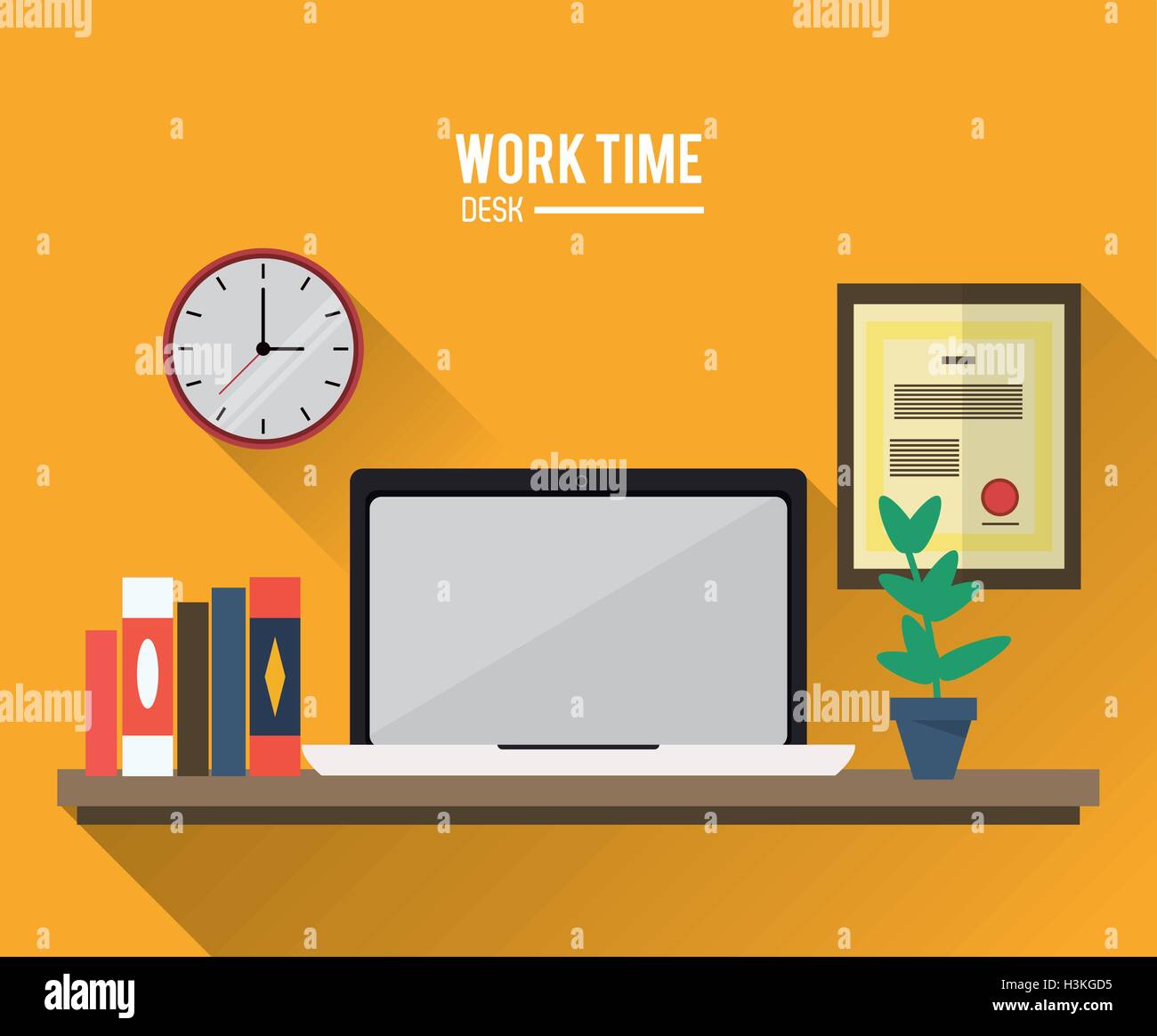 Work time design. Office icon. Colorful illustration Stock Vector Image ...