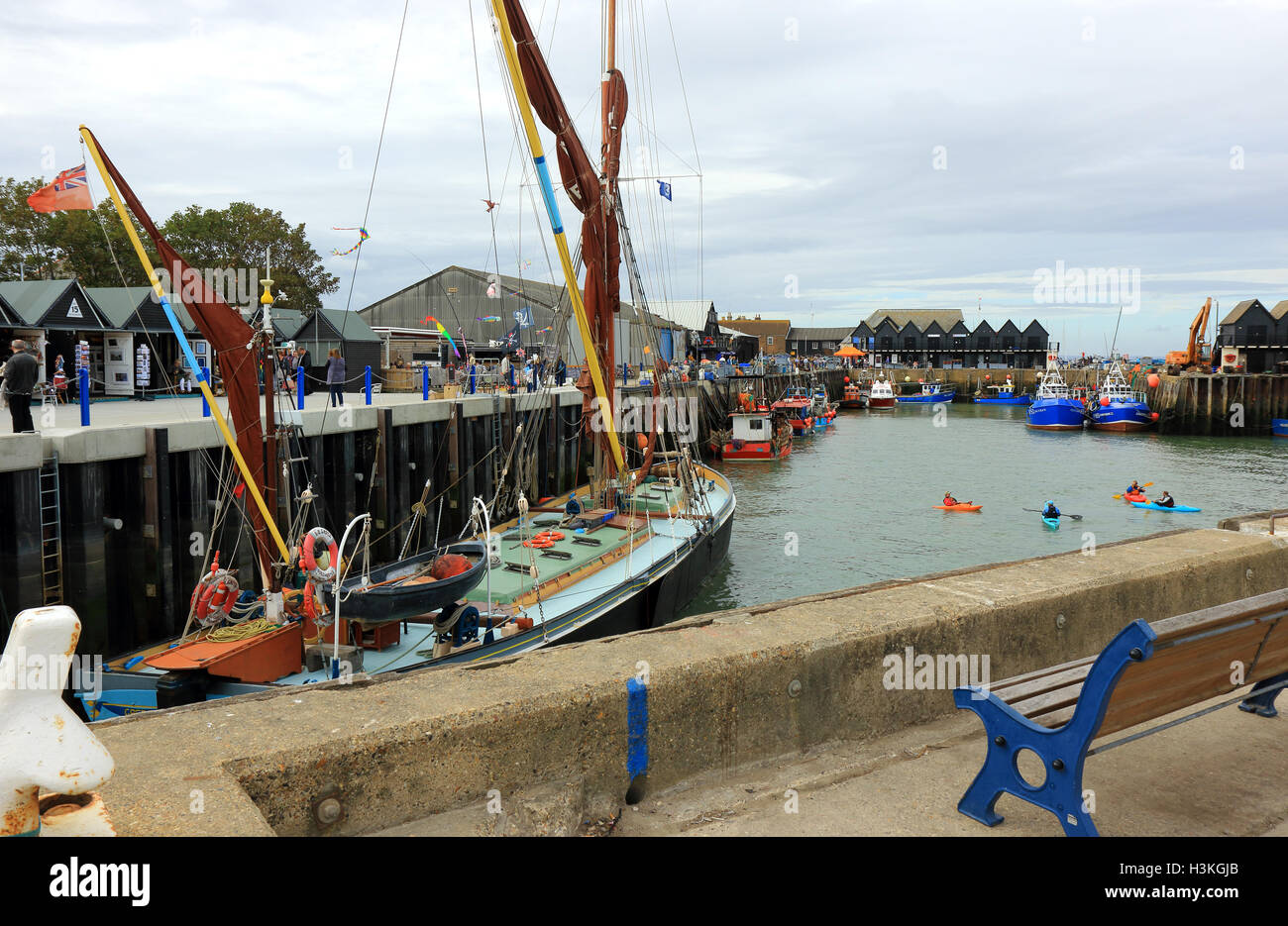 A view of the busy Harbour at Whitstable Stock Photo - Alamy