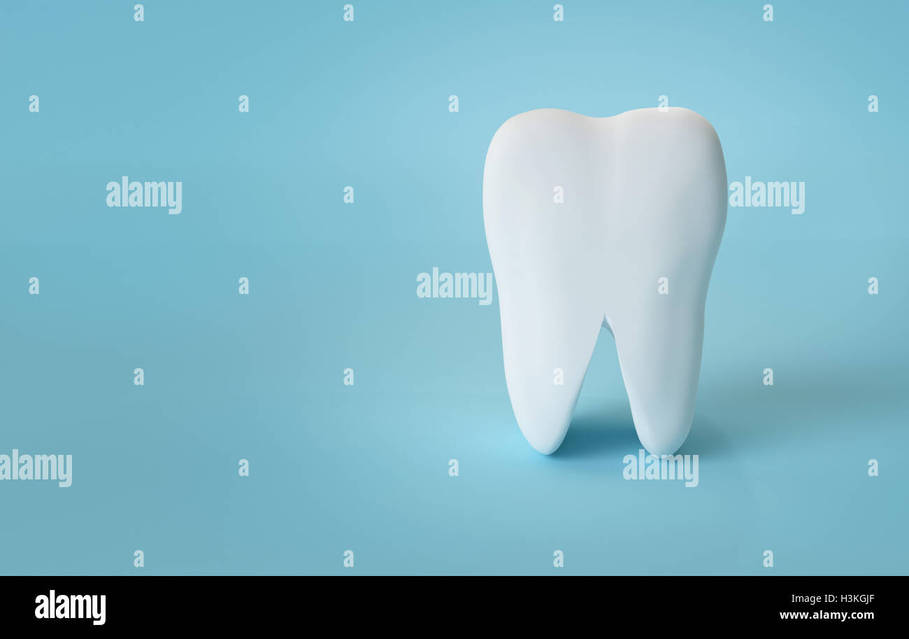 tooth on a blue background,3d rendering Stock Photo - Alamy