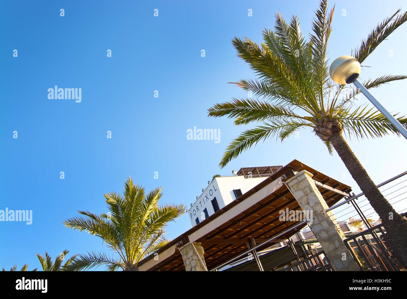 Seaside hotel mallorca Portixol Stock Photo - Alamy