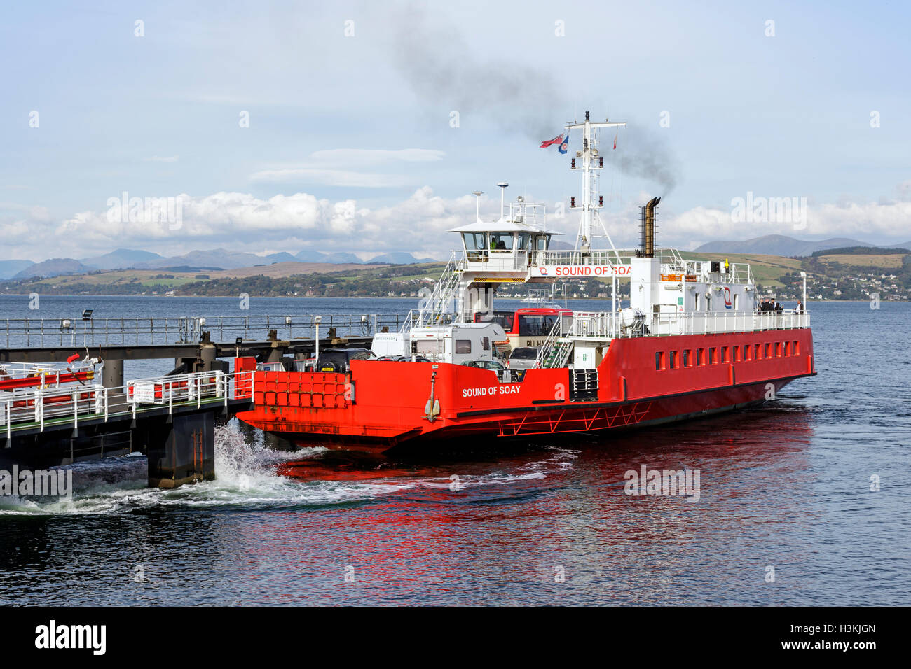Sound of Soay car ferry, owned by Western Ferries, approaching the ...