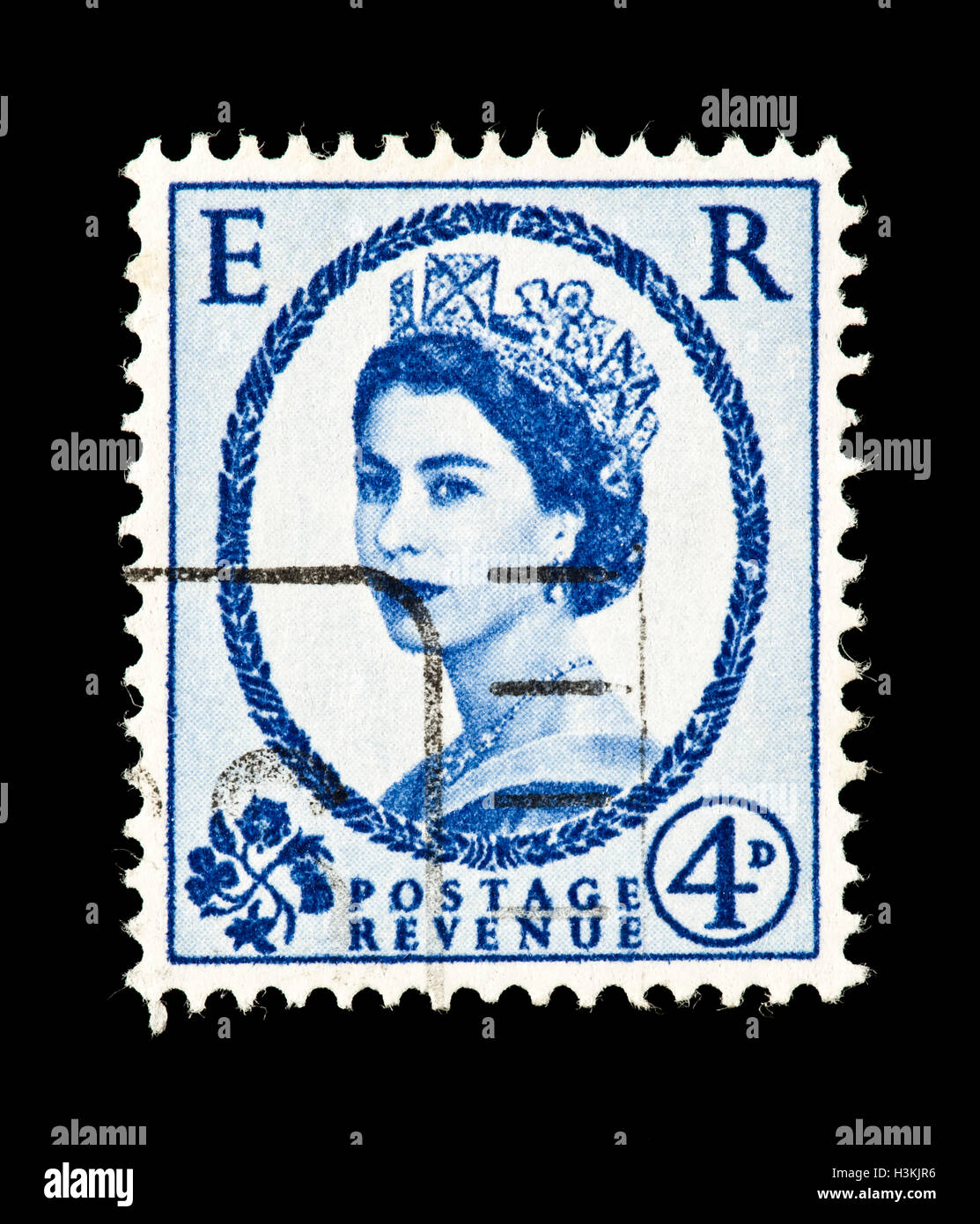 Postage stamp from Great Britain depicting Queen Elizabeth II Stock ...