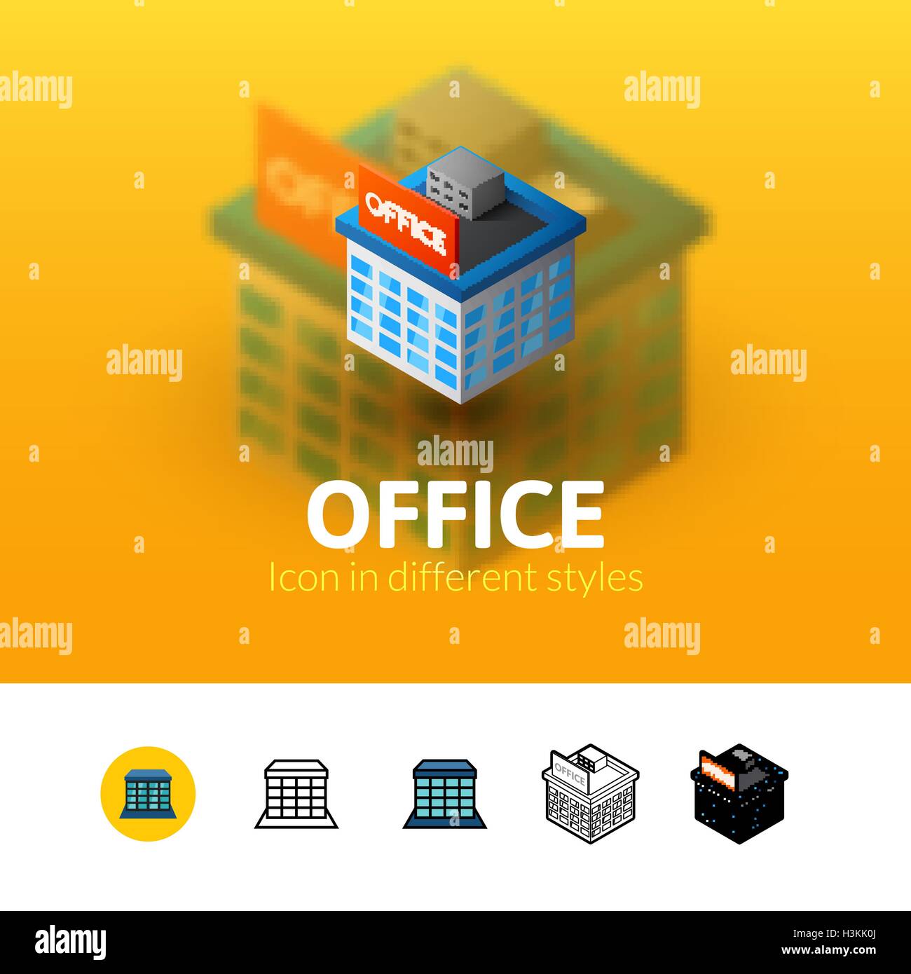 Office icon in different style Stock Vector Image & Art - Alamy