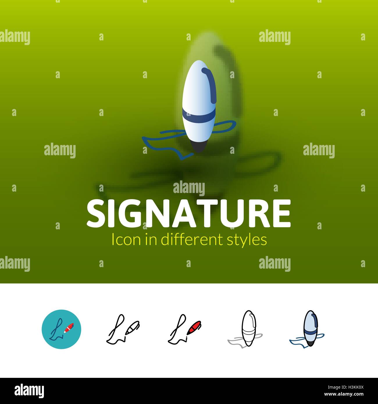 Signature icon in different style Stock Vector Image & Art - Alamy