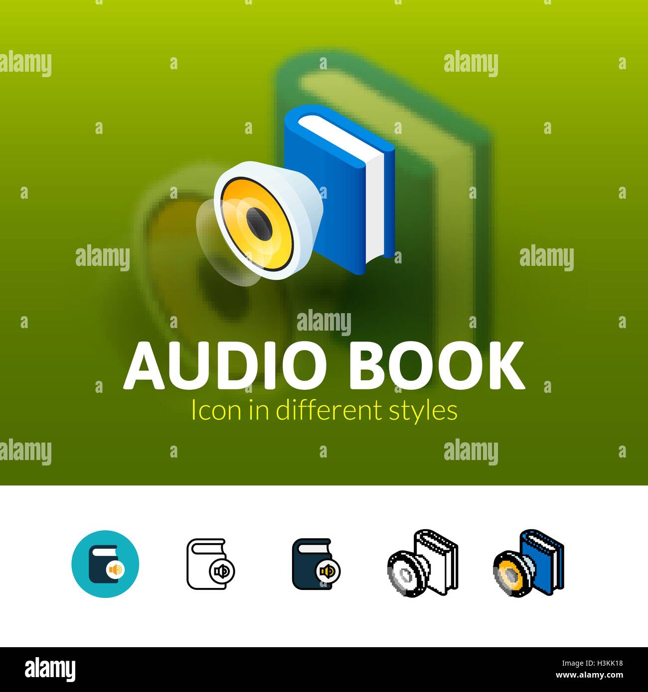 Audio isometric flat set icon book hi-res stock photography and images ...