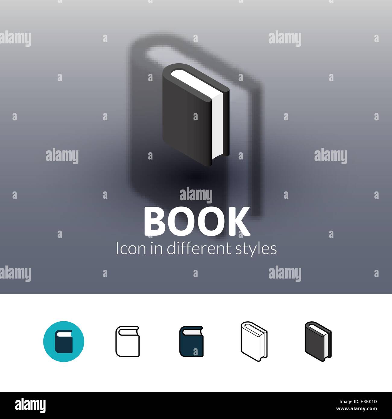 Book icon in different style Stock Vector Image & Art - Alamy