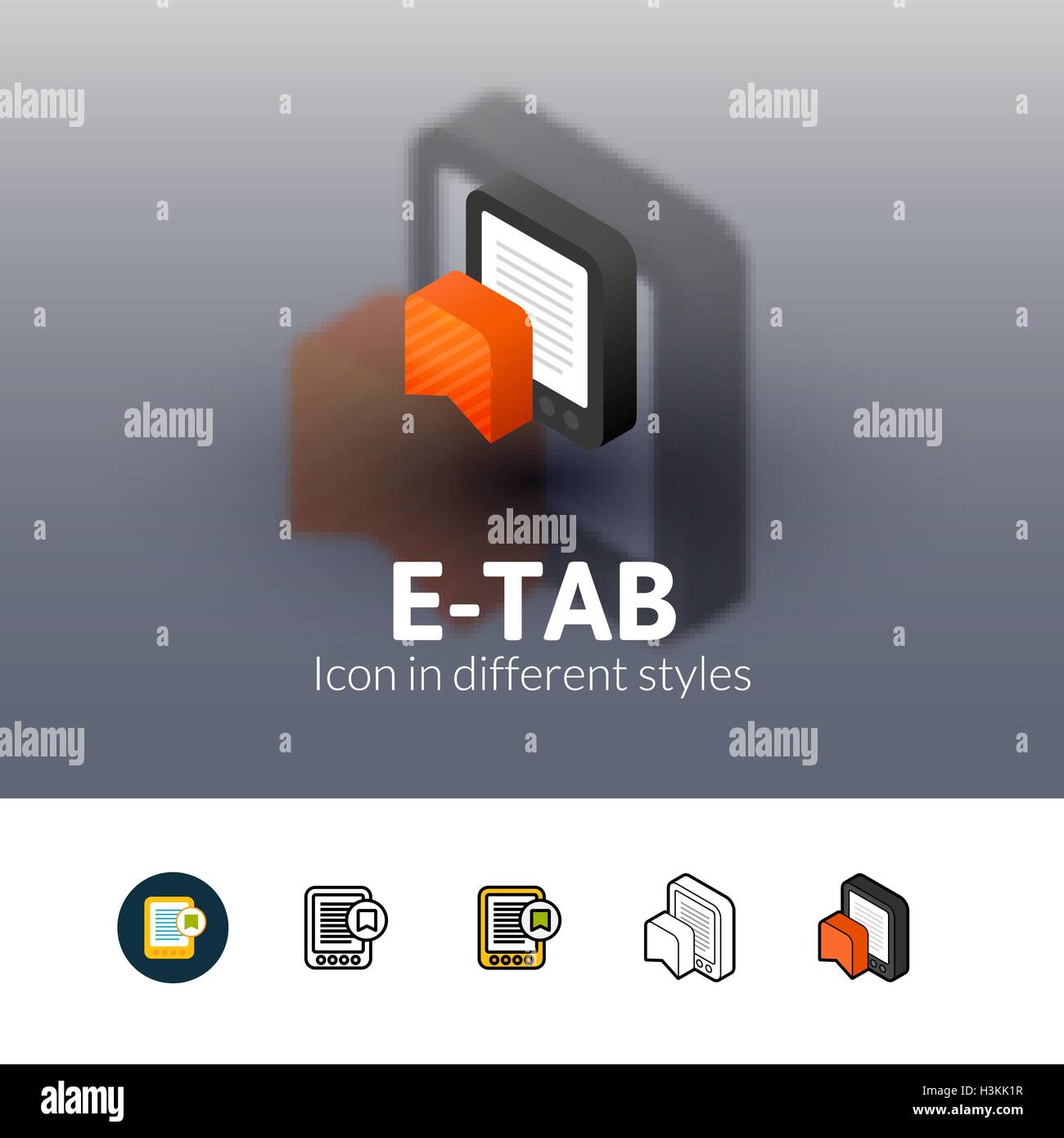E-Tab icon in different style Stock Vector Image & Art - Alamy