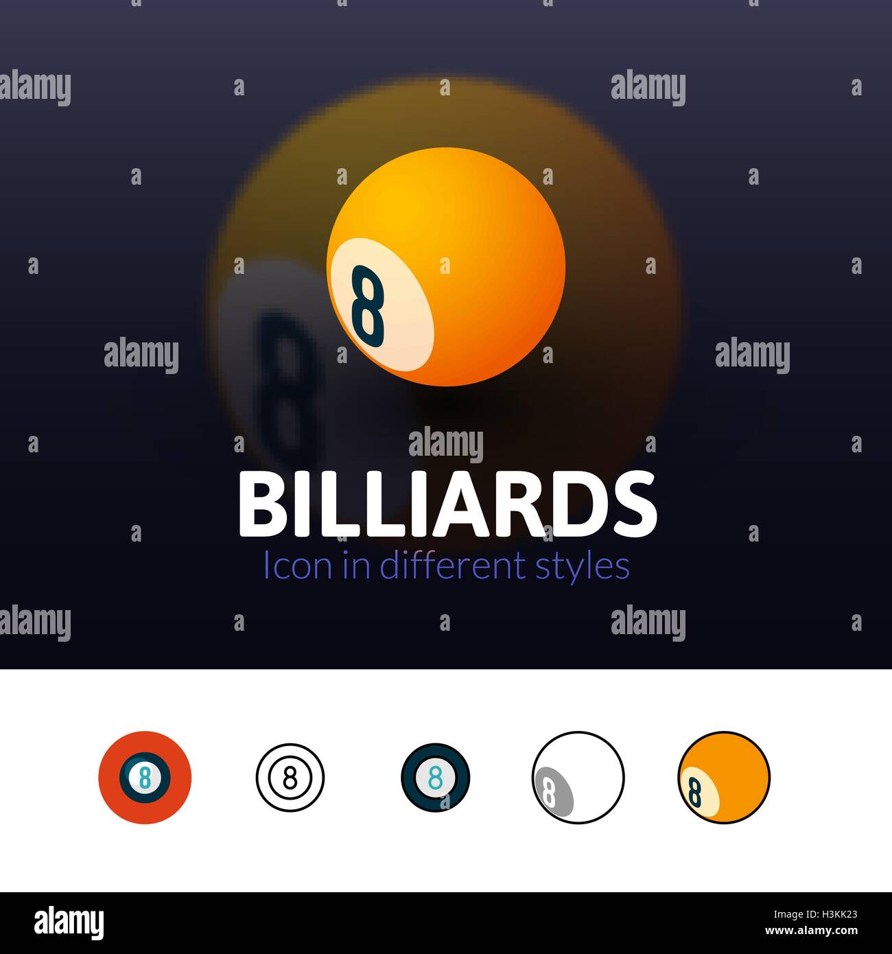 Billiards icon in different style Stock Vector Image & Art - Alamy