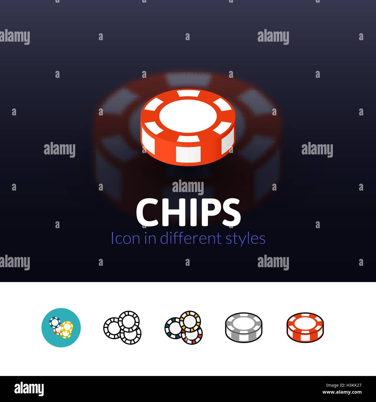 Chips icon in different style Stock Vector Image & Art - Alamy