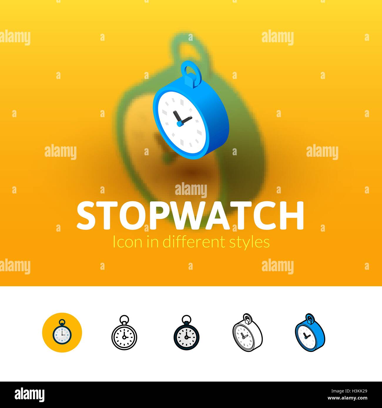 Stopwatch icon in different Stock Vector Images - Alamy