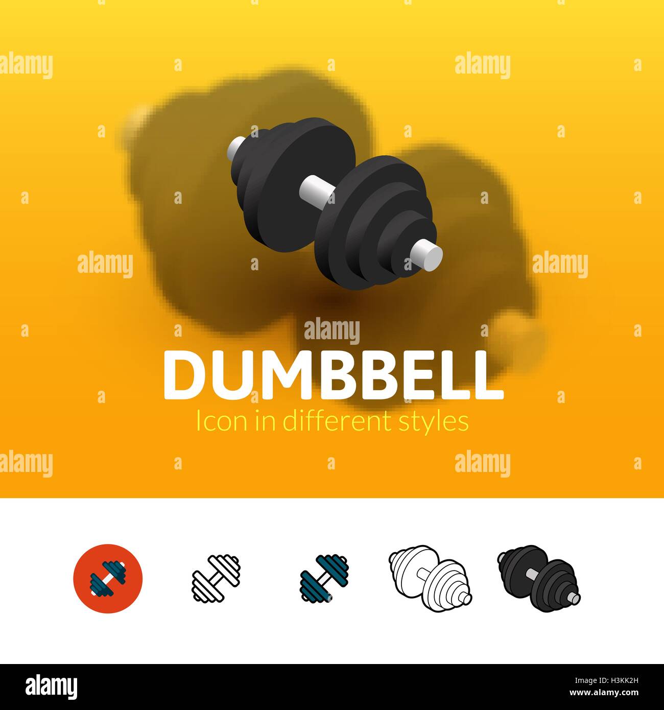 Dumbbell icon in different style Stock Vector Image & Art - Alamy