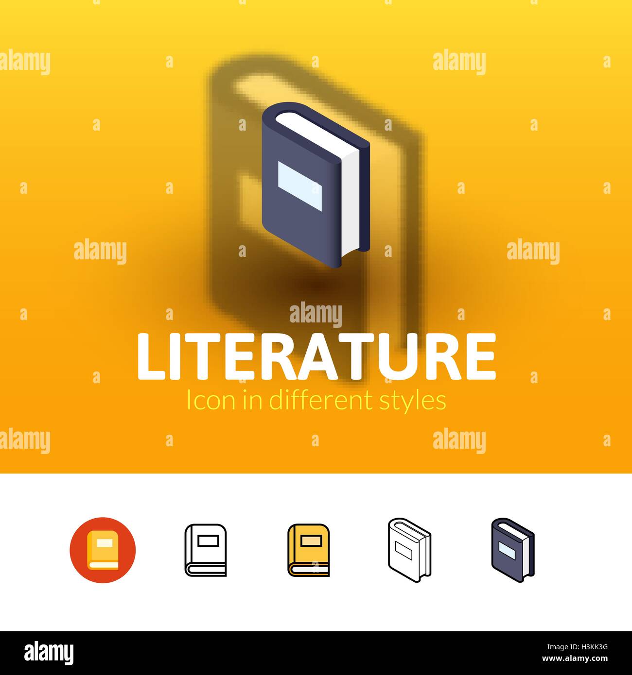 Literature icon in different style Stock Vector Image & Art - Alamy