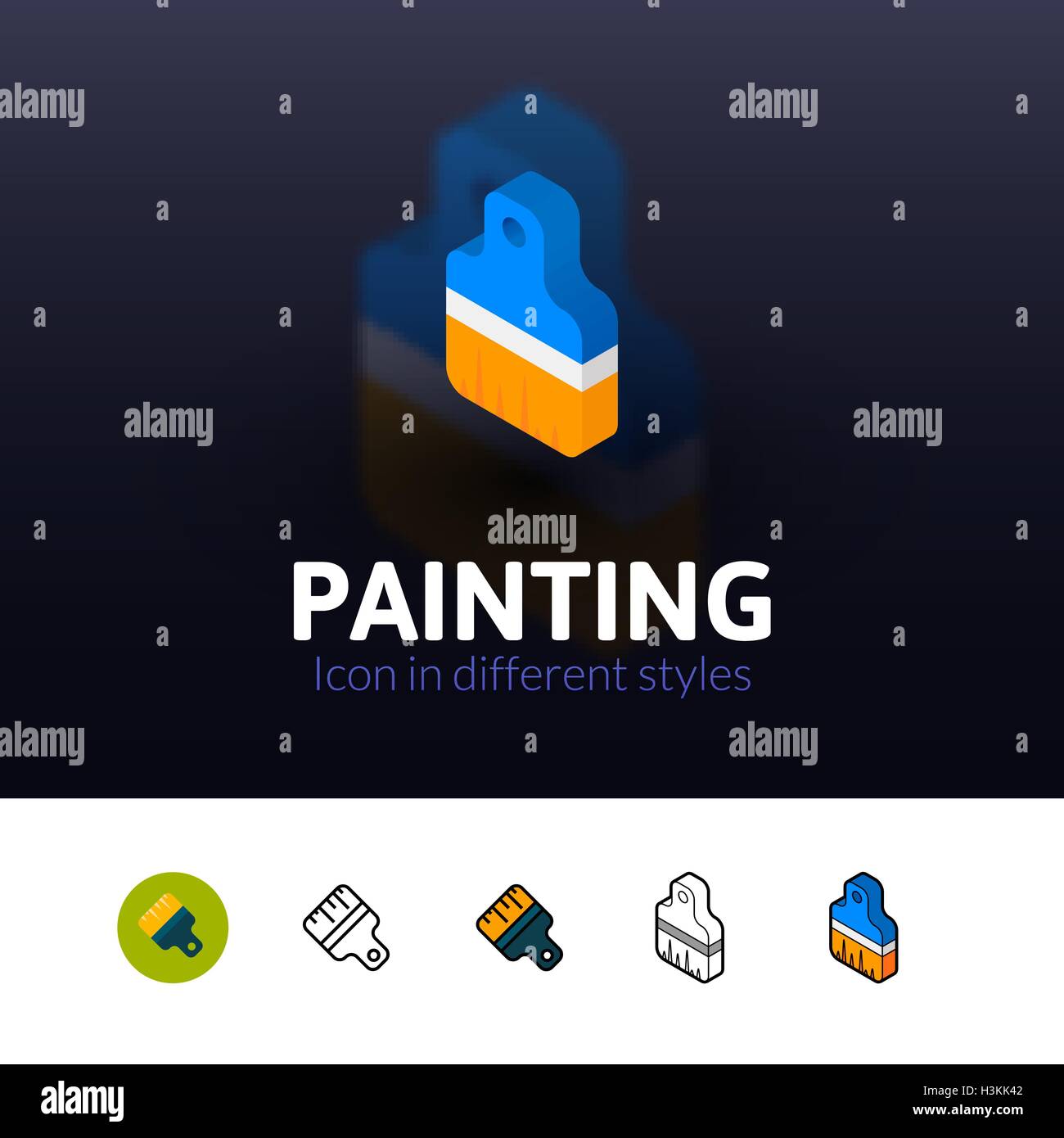 Paint roller thin line Stock Vector Images - Alamy