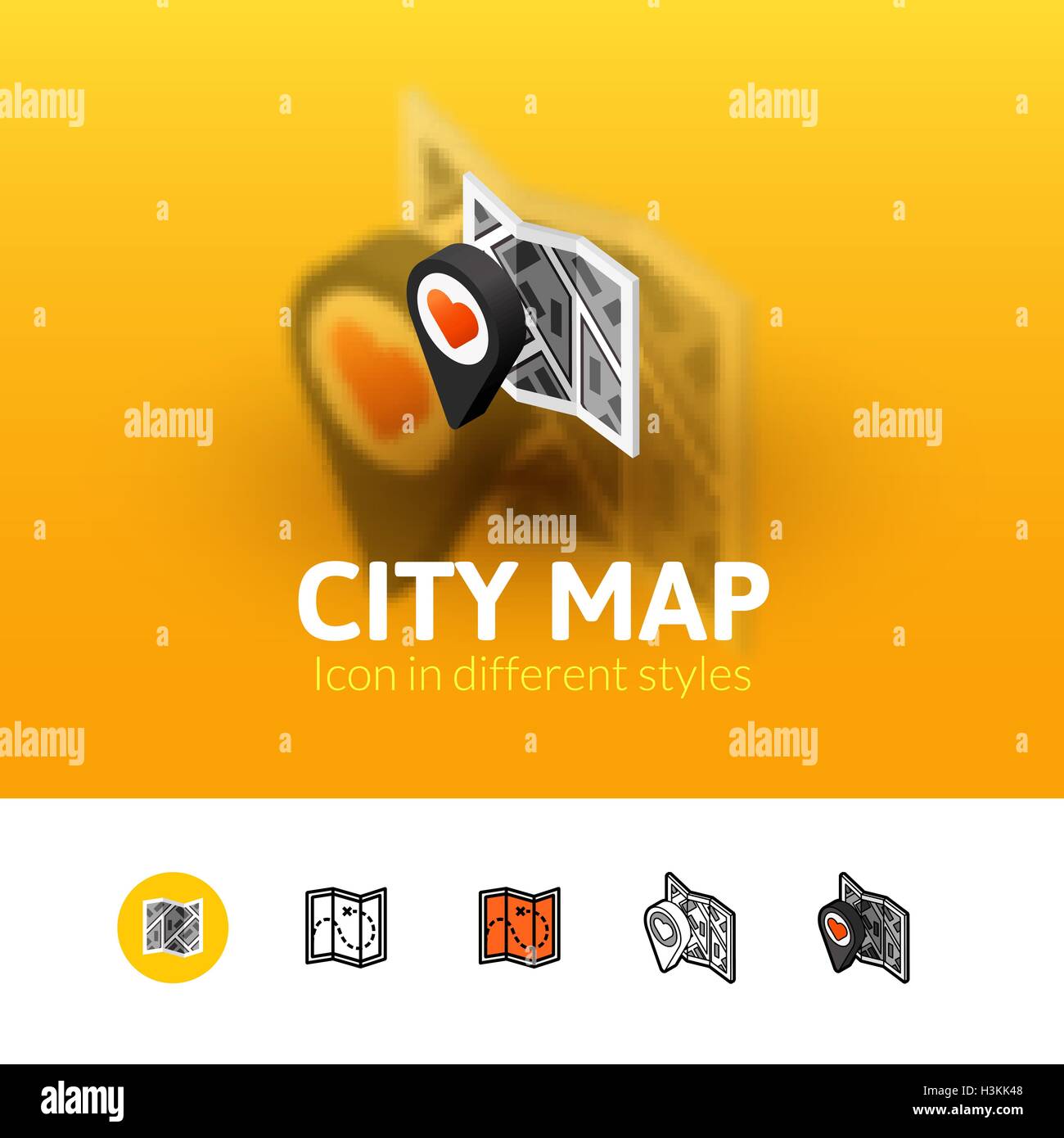 City map icon in different style Stock Vector Image & Art - Alamy