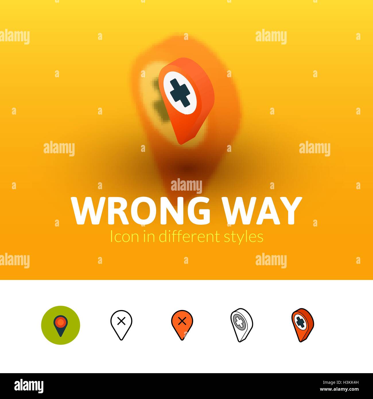 Wrong way icon in different style Stock Vector Image & Art - Alamy
