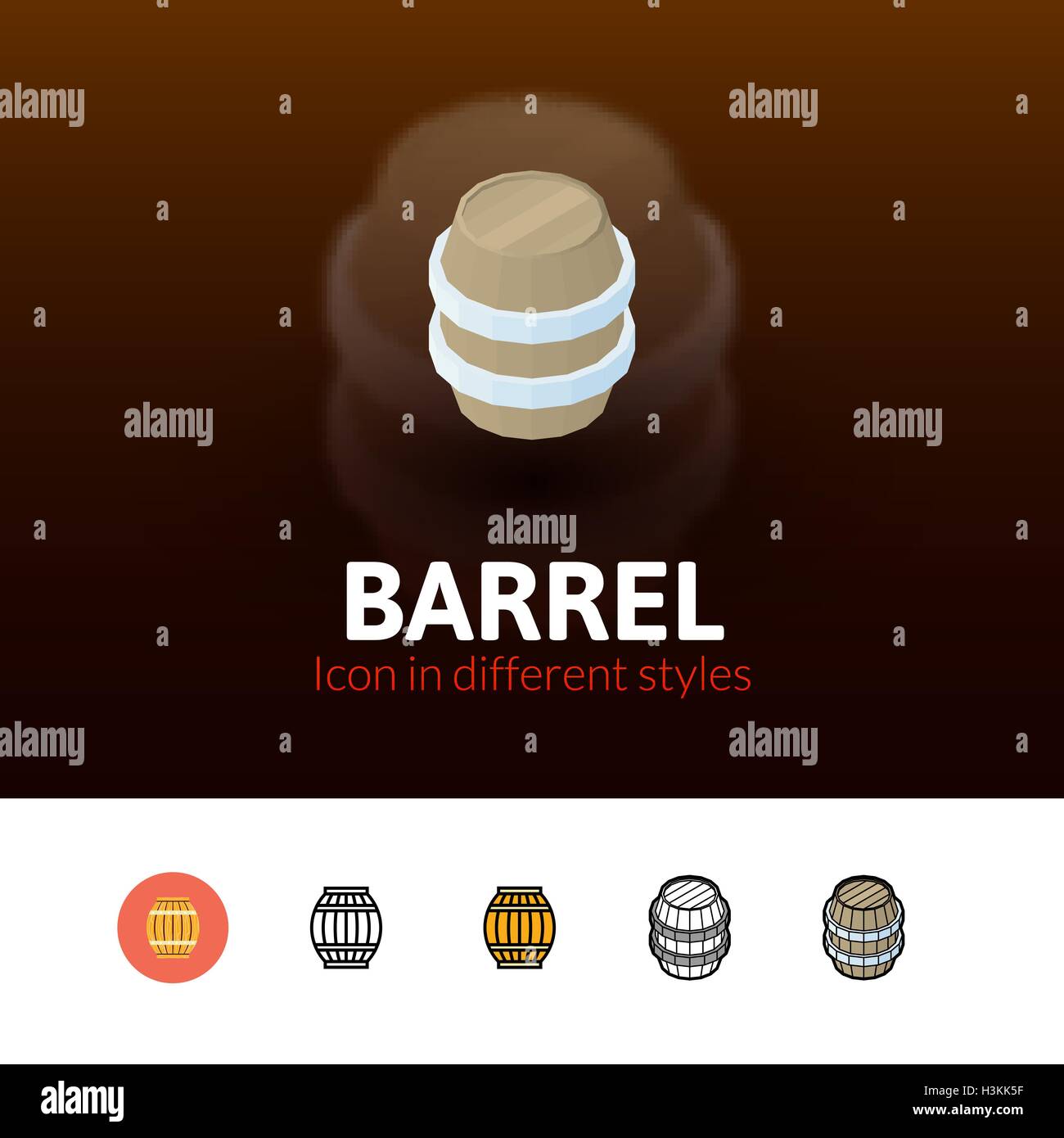 Barrel icon in different style Stock Vector Image & Art - Alamy