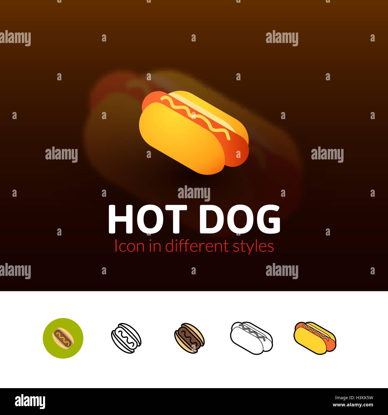 Hotdog icon in flat Stock Vector Images - Alamy