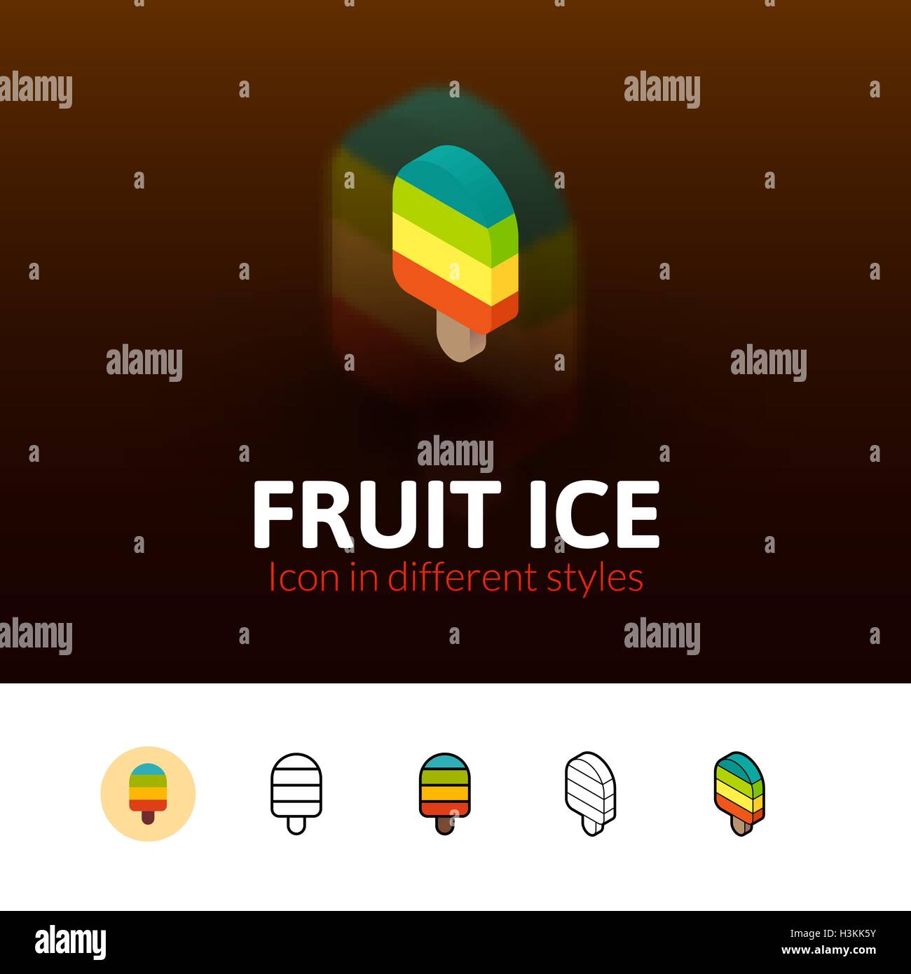 Fruit ice icon in different style Stock Vector Image & Art - Alamy