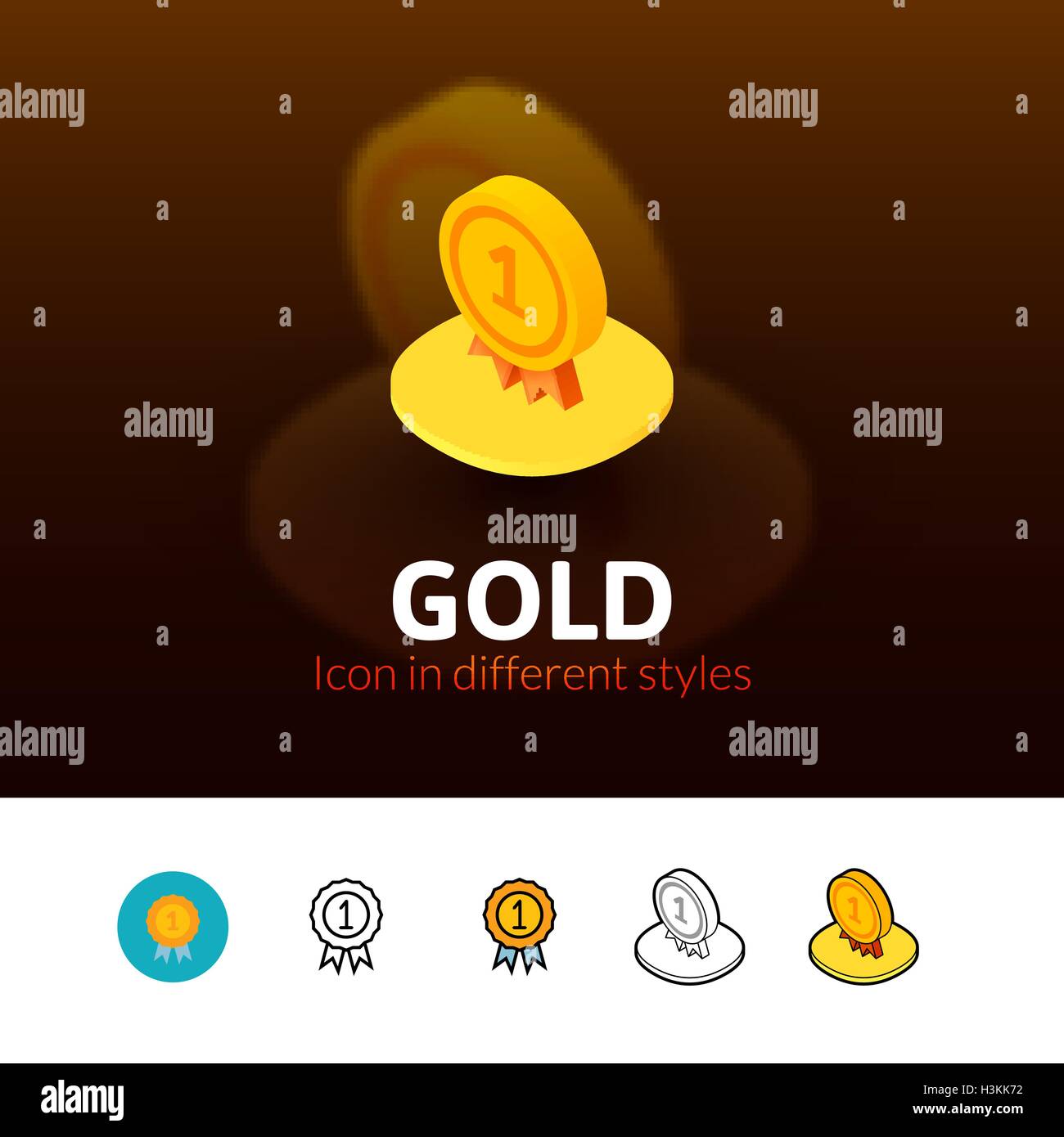 Gold icon in different style Stock Vector Image & Art - Alamy