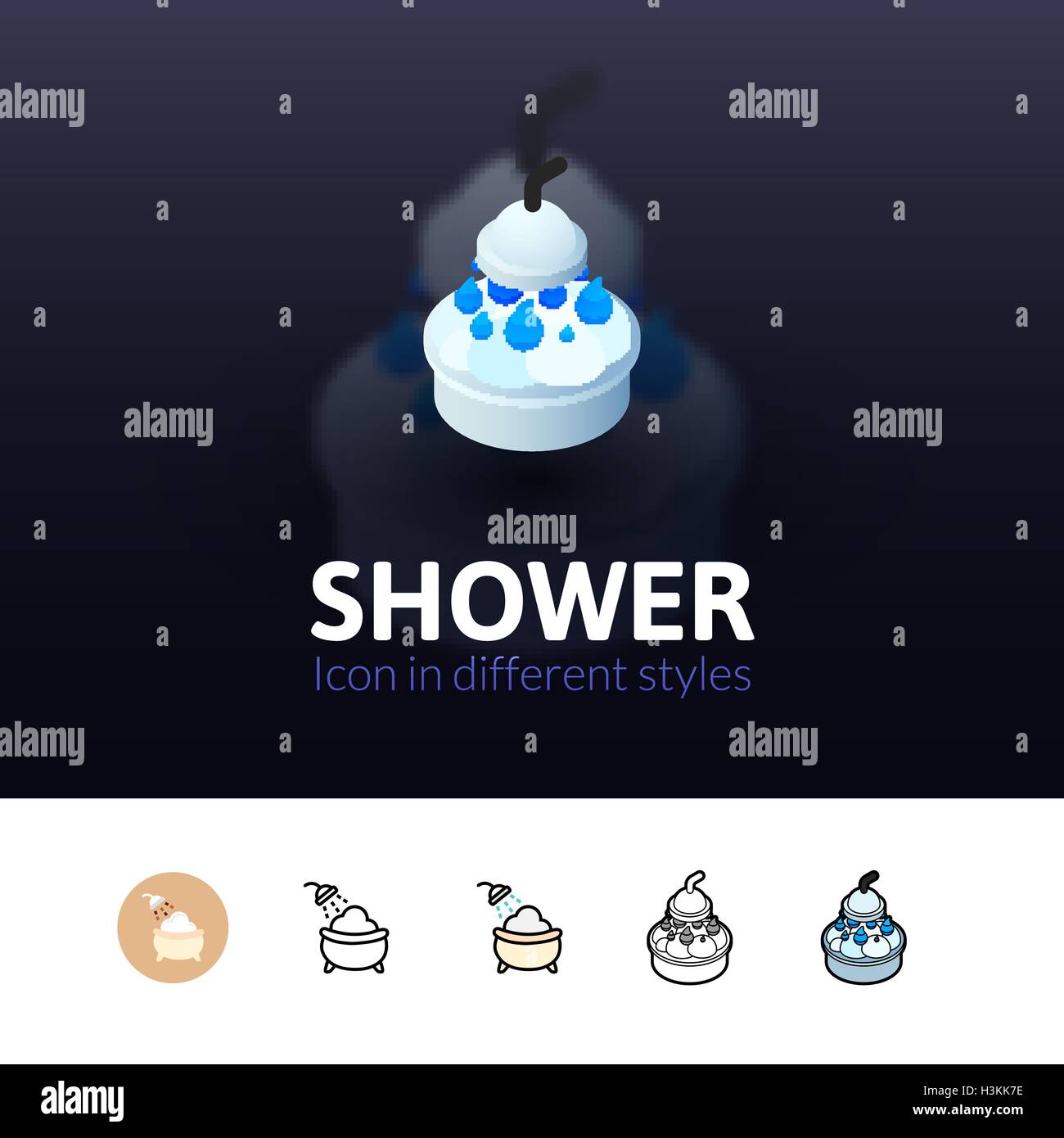 Bath shower icon set hi-res stock photography and images - Alamy