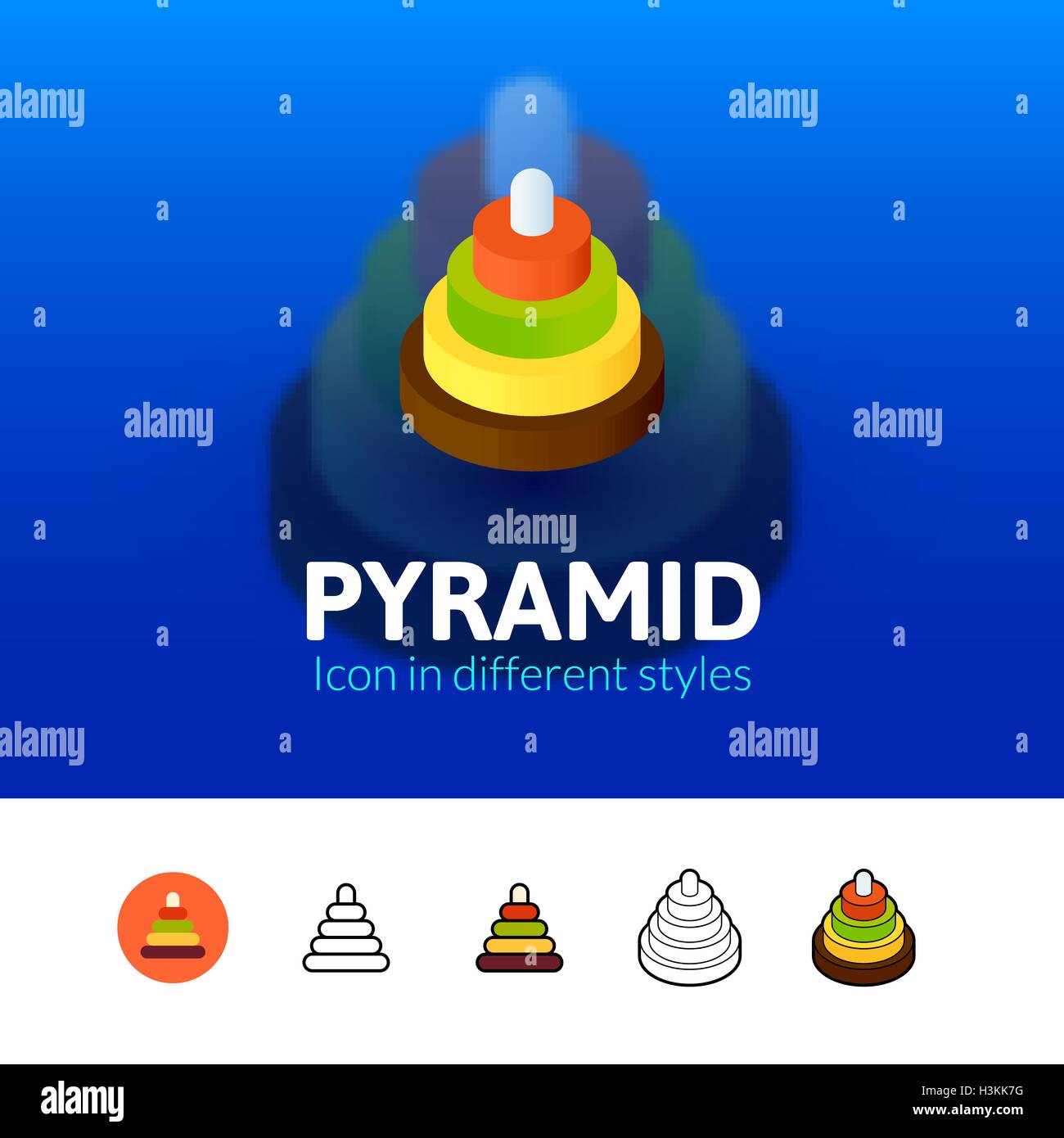 Pyramid icon in different style Stock Vector Image & Art - Alamy