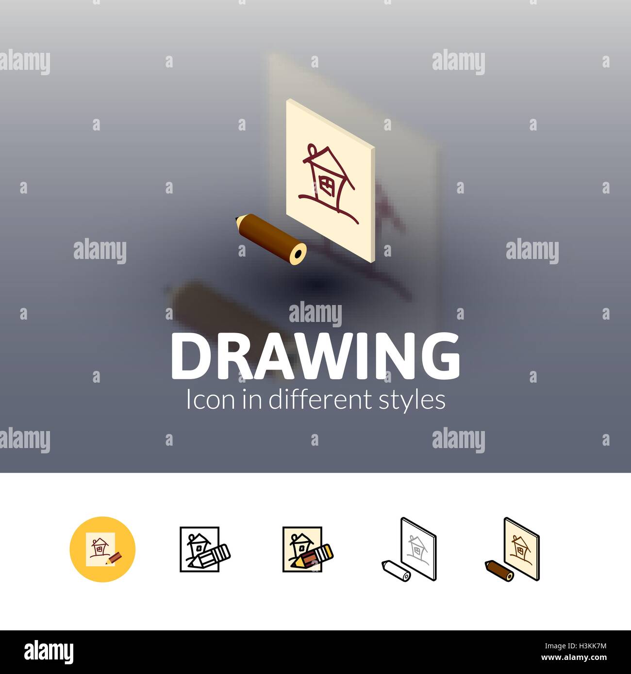 Drawing icon in different style Stock Vector Image & Art - Alamy