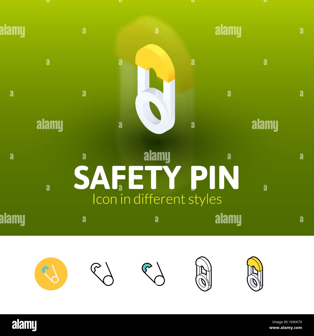 Safety pin icon isometric hi-res stock photography and images - Alamy
