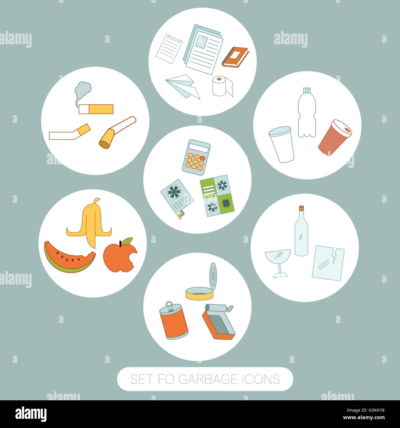 Garbage bin mixed waste Stock Vector Images - Alamy