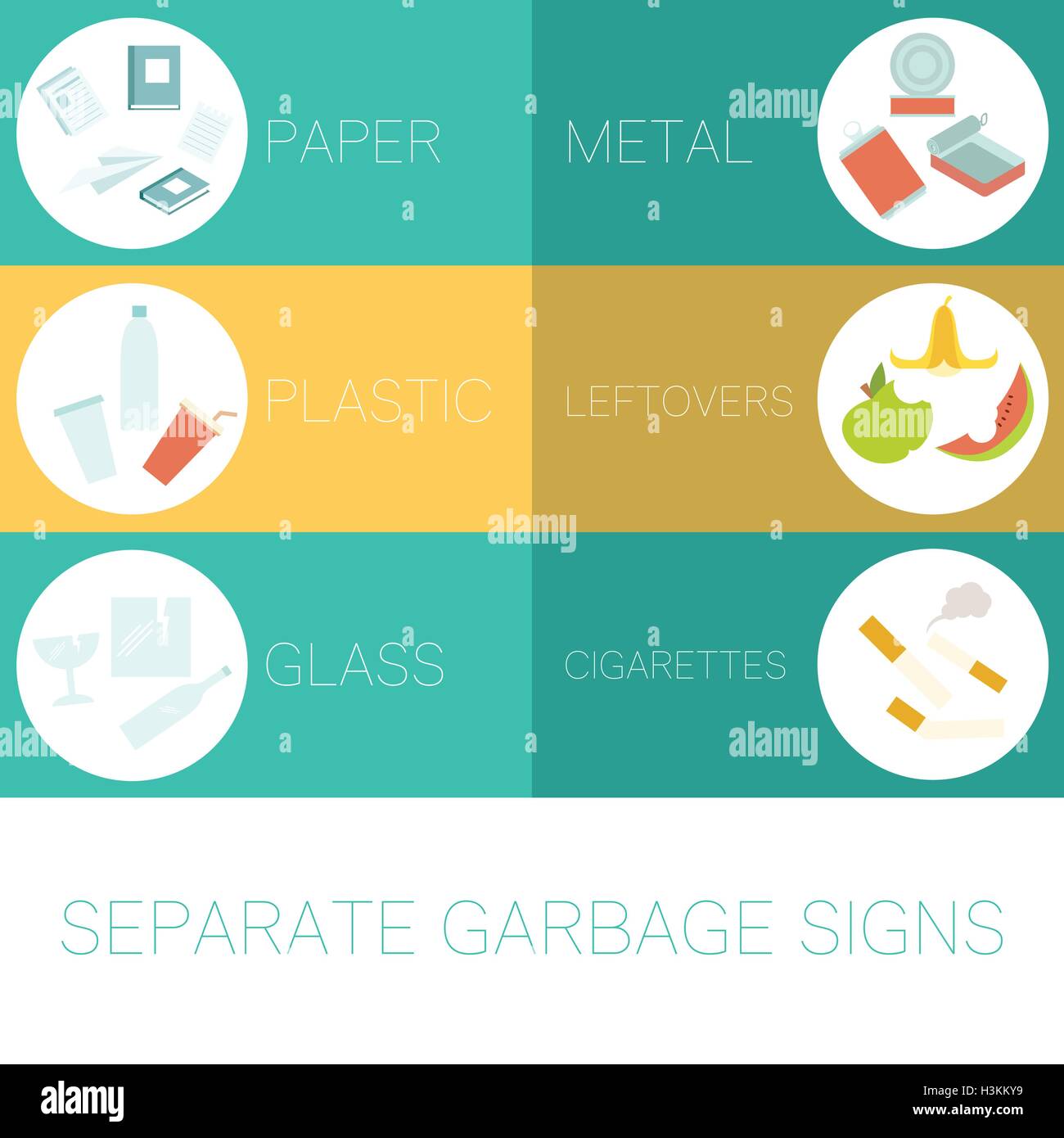 Garbage bin mixed waste Stock Vector Images - Alamy