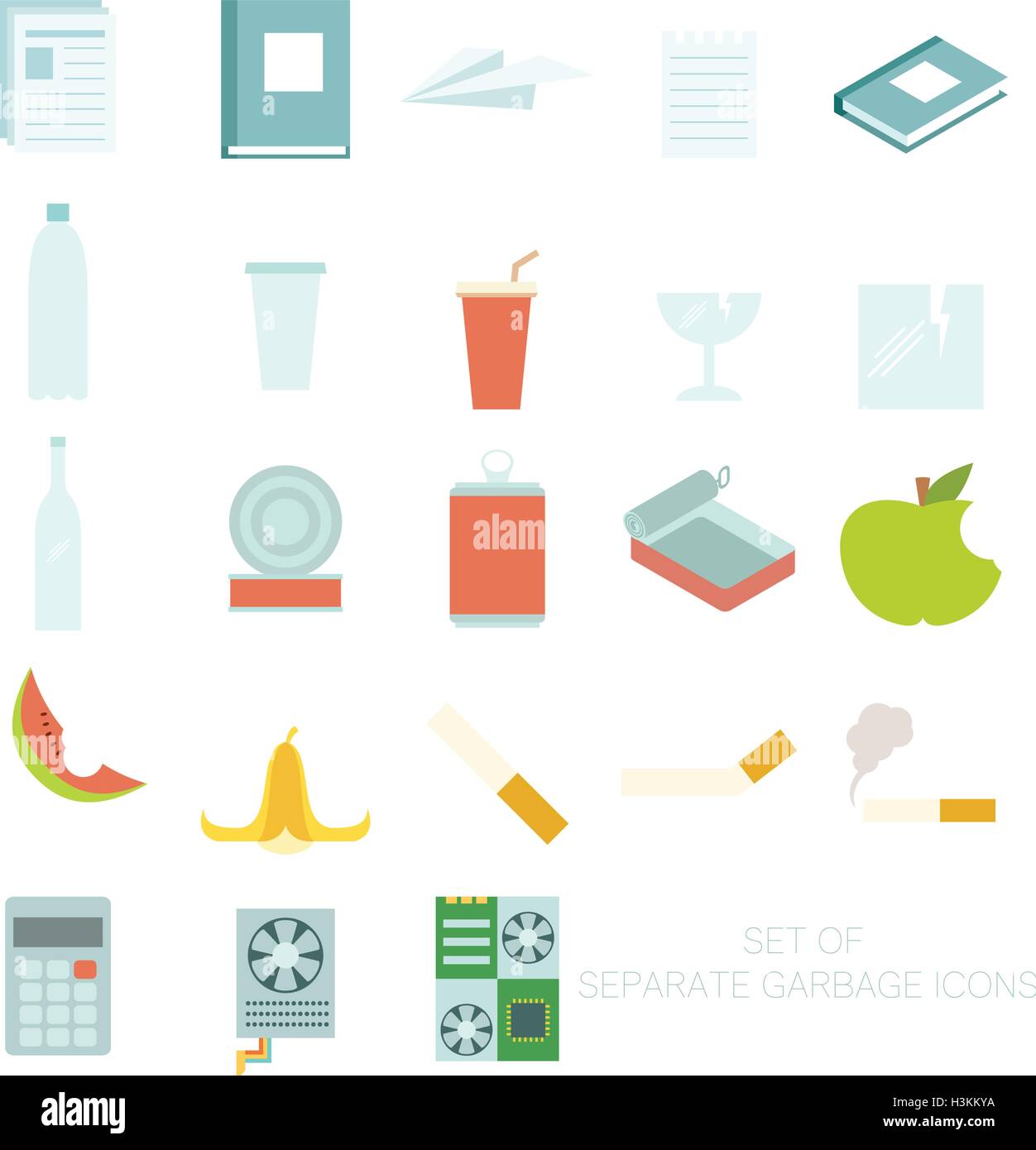 Garbage bin mixed waste Stock Vector Images - Alamy