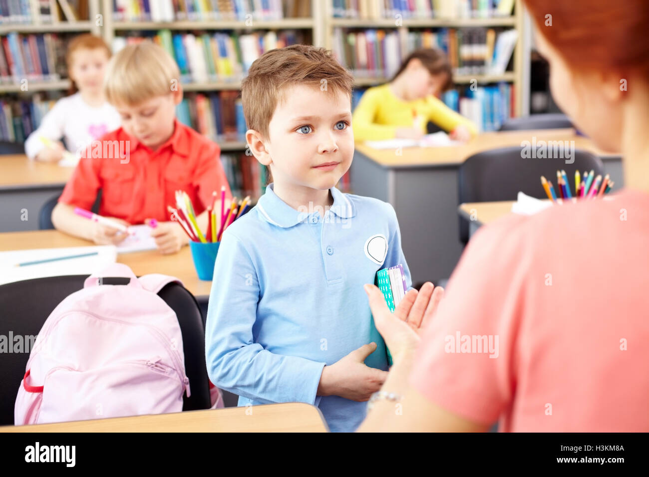 Answering boy school hi-res stock photography and images - Alamy
