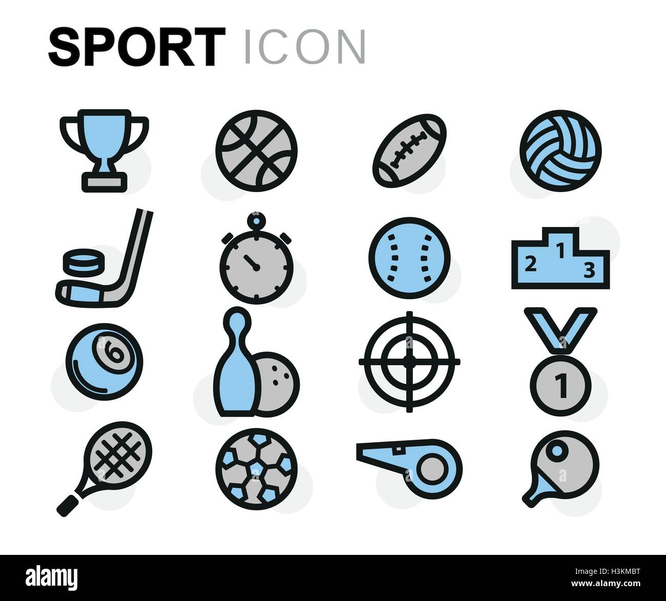 Vector flat line sport icons set on white background Stock Vector Image ...