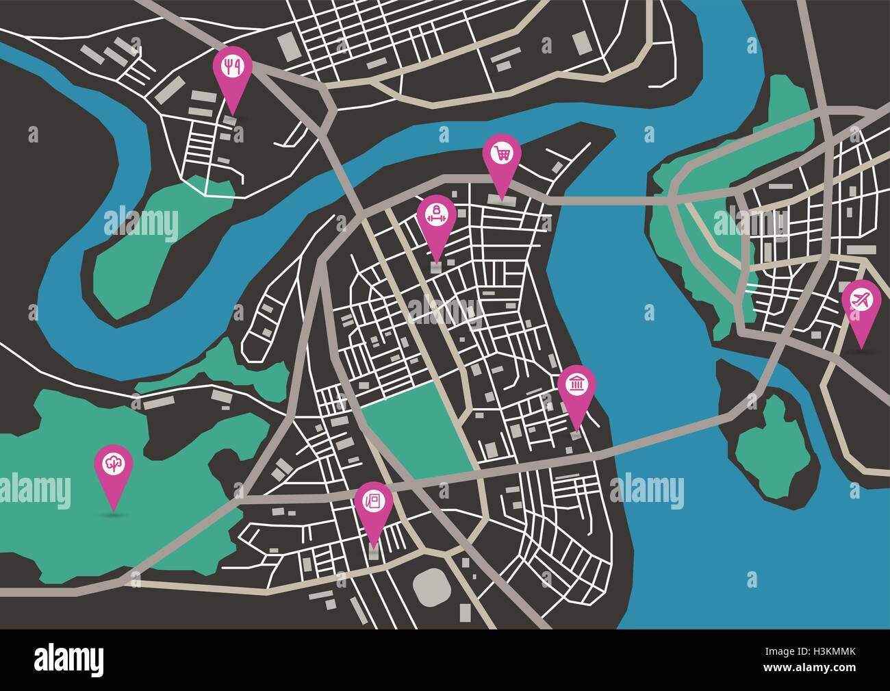 Vector city map Stock Vector Image & Art - Alamy