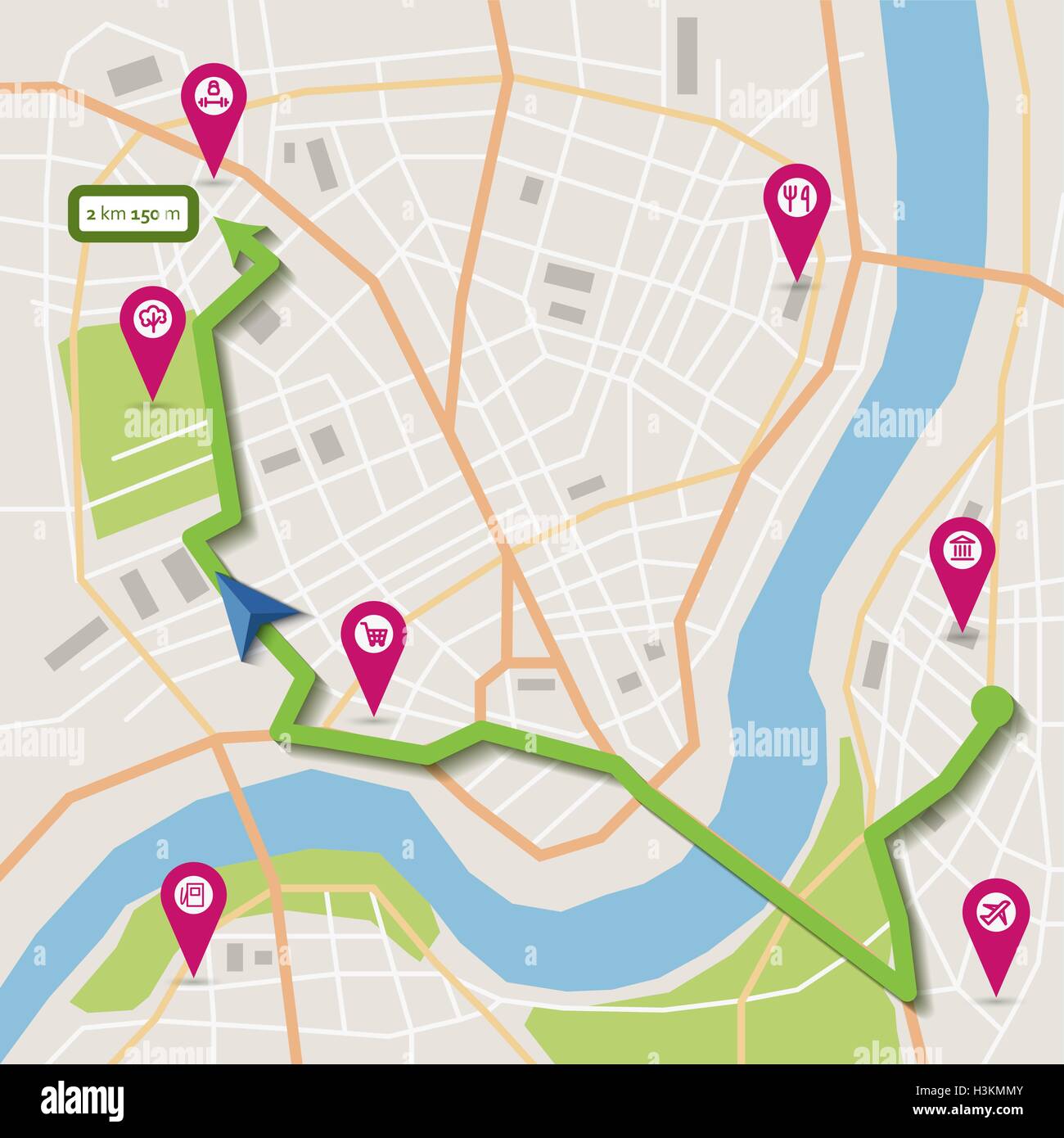 Vector city map navigation Stock Vector Image & Art - Alamy