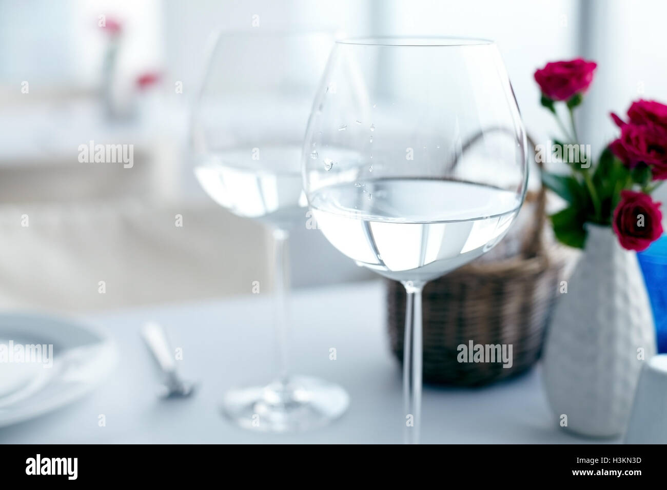 Table served for two Stock Photo - Alamy