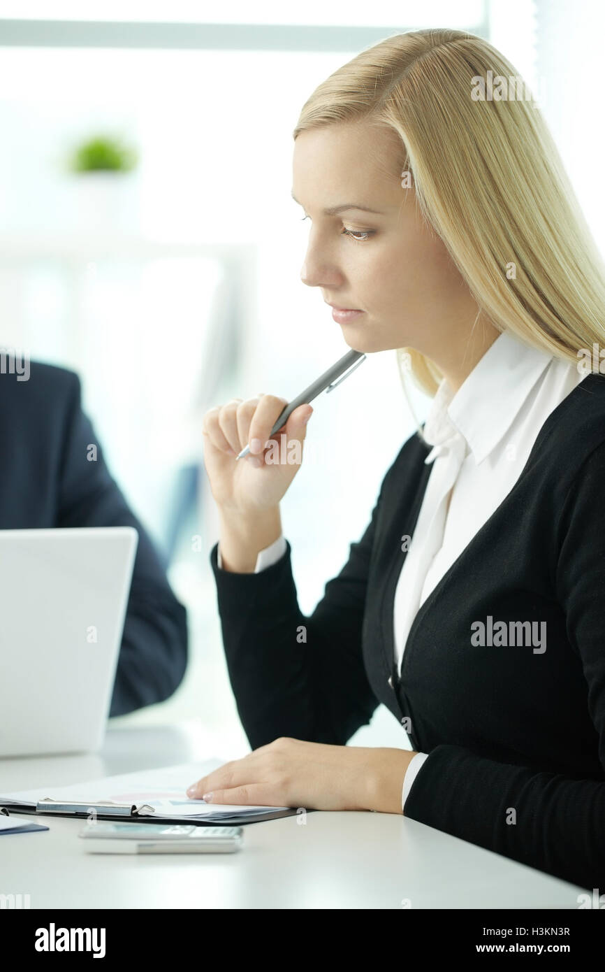 Thinking over task Stock Photo - Alamy