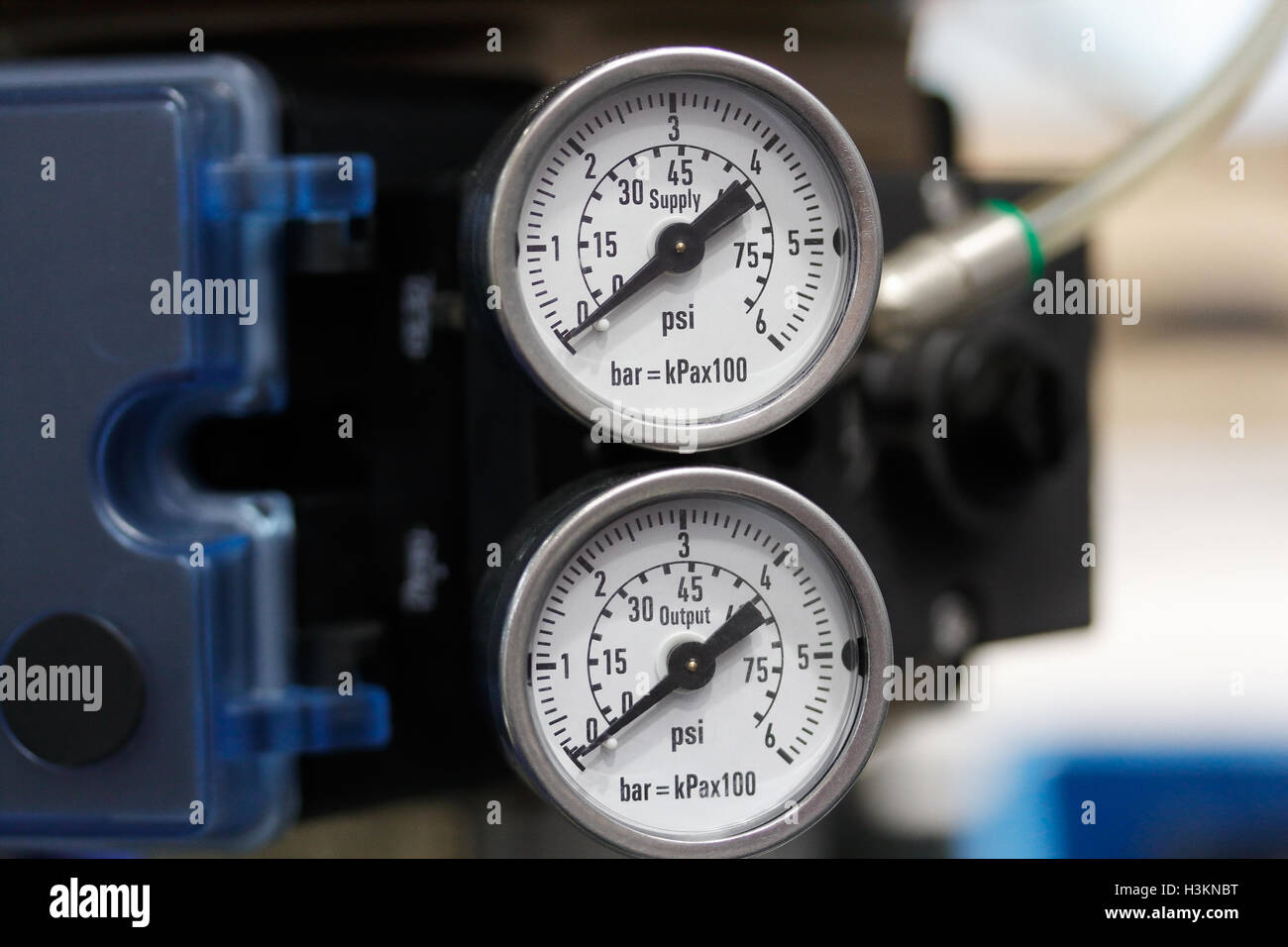 Manometers indicates the pressure of the pipelines Stock Photo - Alamy