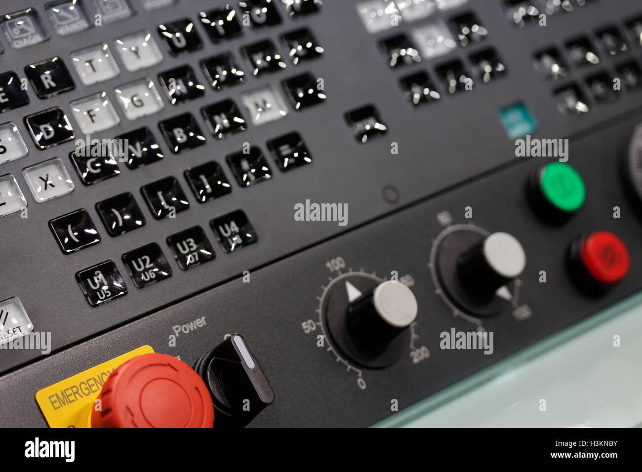 Control panel of modern CNC machine. Selective focus Stock Photo - Alamy