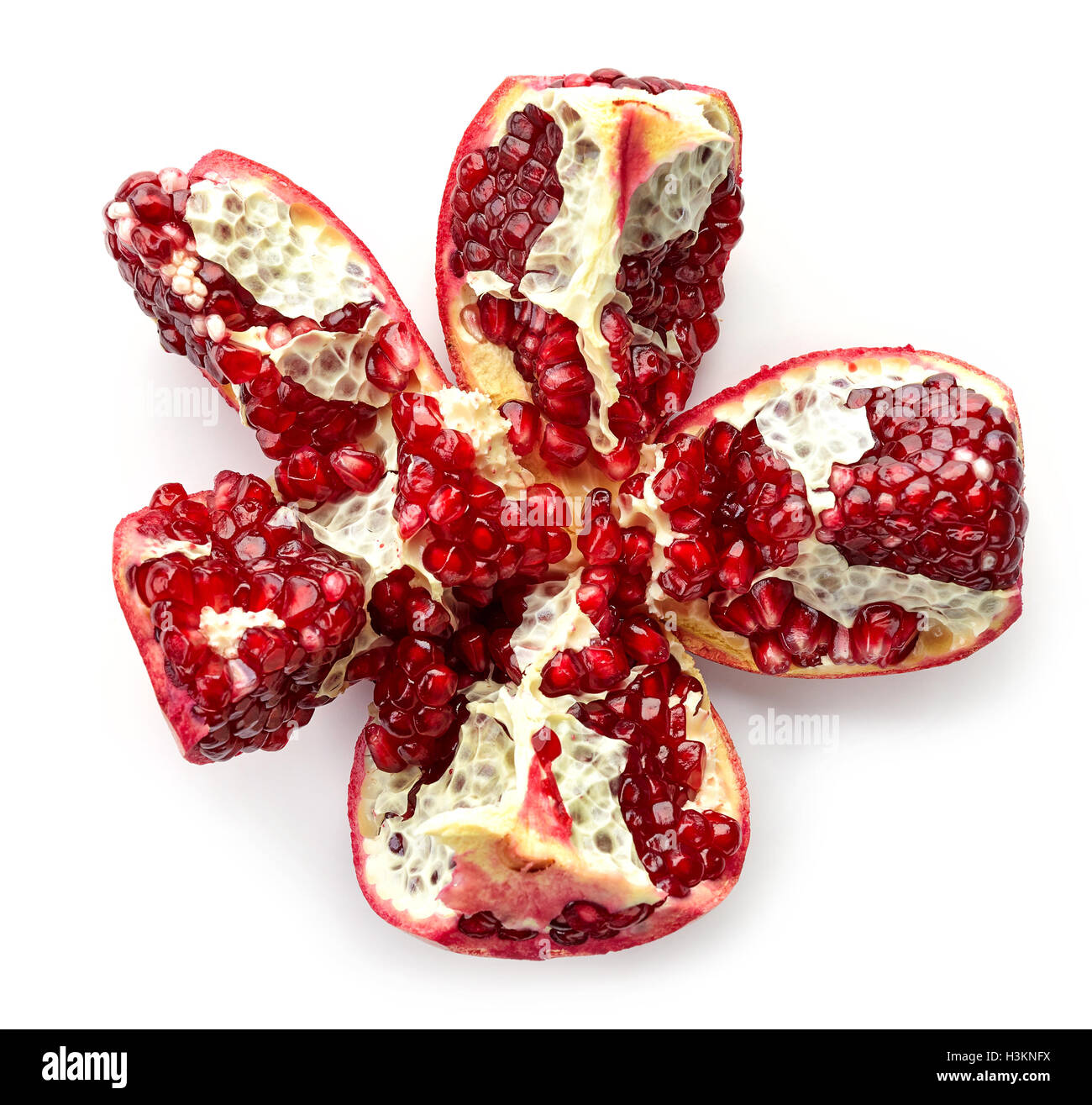 Pomegranate isolated on white background, top view Stock Photo - Alamy
