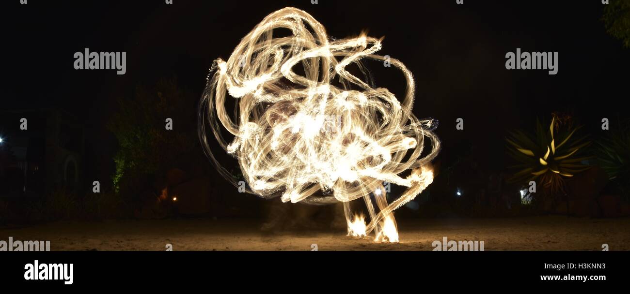 a fire dancer at a drumming circle in Pretoria South Africa Stock Photo ...